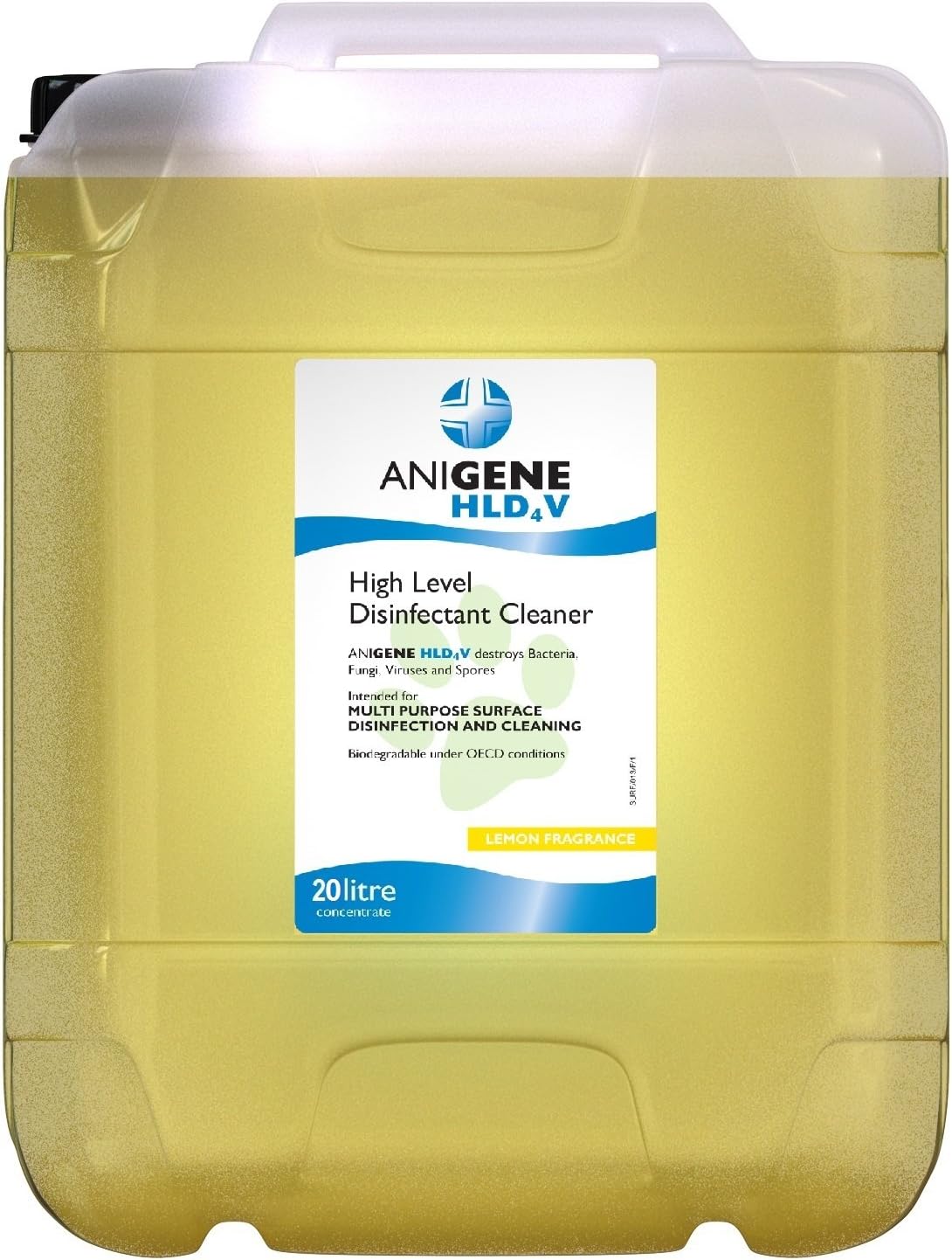 1 x Anigene HLD4V High Level Surface Disinfectant Lemon fragrance 20ltr ...