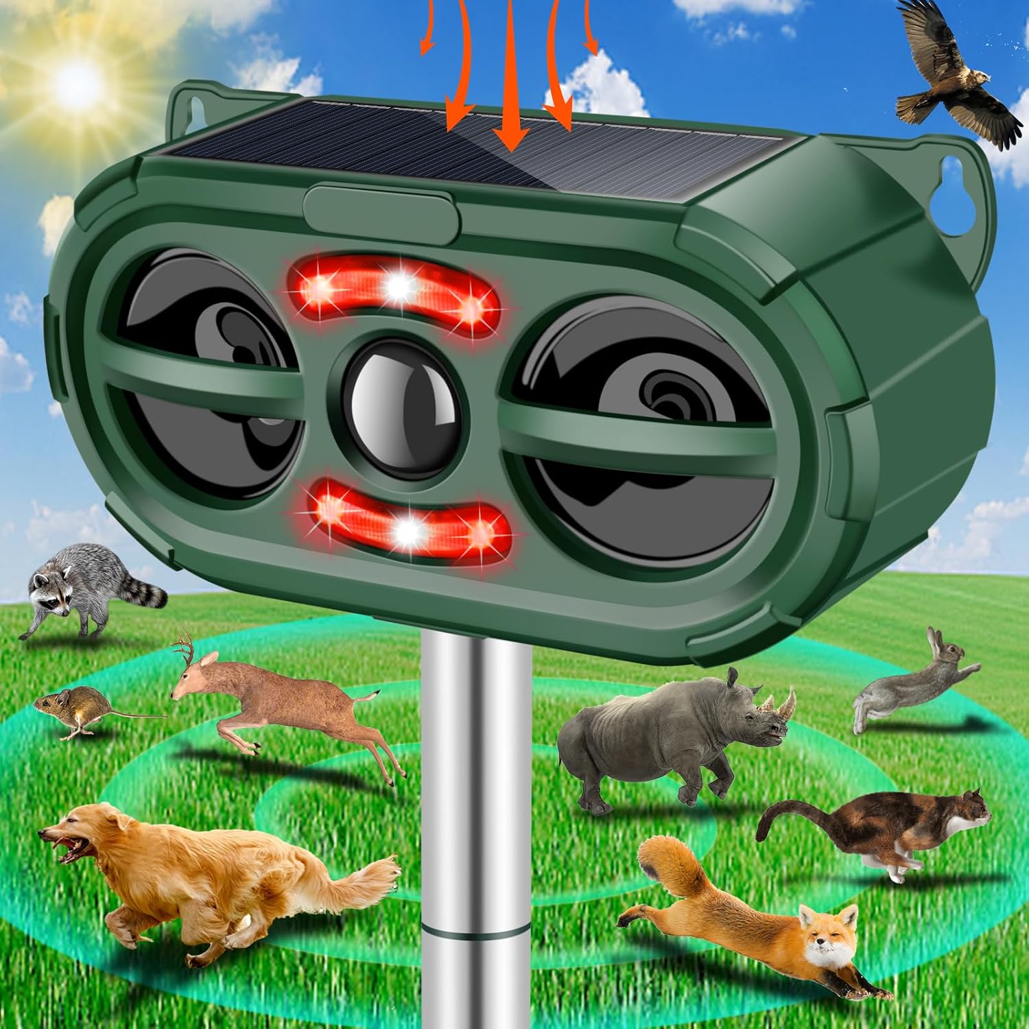 Amazon.com: Ultrasonic Animal Repeller, 2023 New Solar Animal Repeller ...
