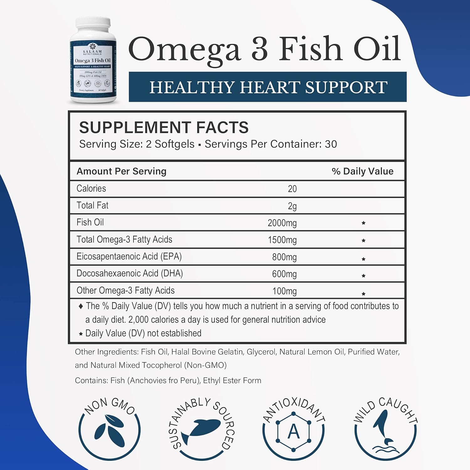 Salaam Nutritionals Halal Omega Fish Oil – Yaxa Colombia
