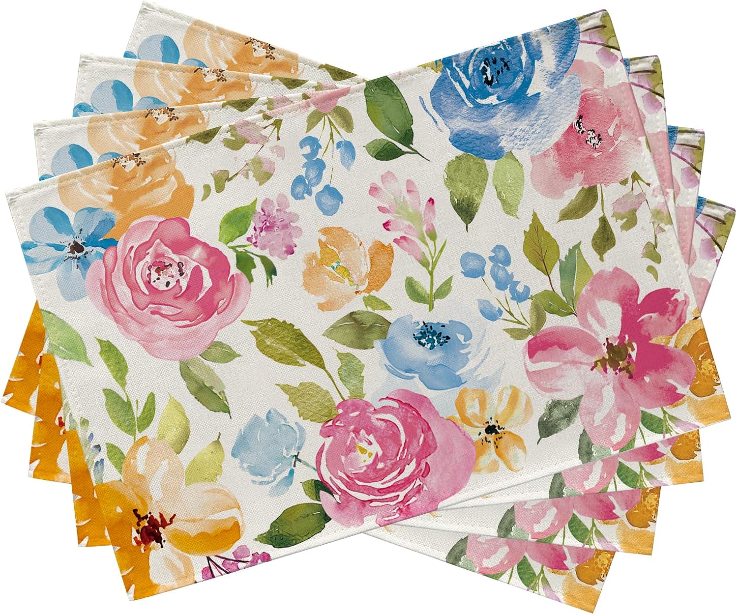 Amazon.com: Seliem Spring Summer Floral Flower Placemats Set of 4 ...