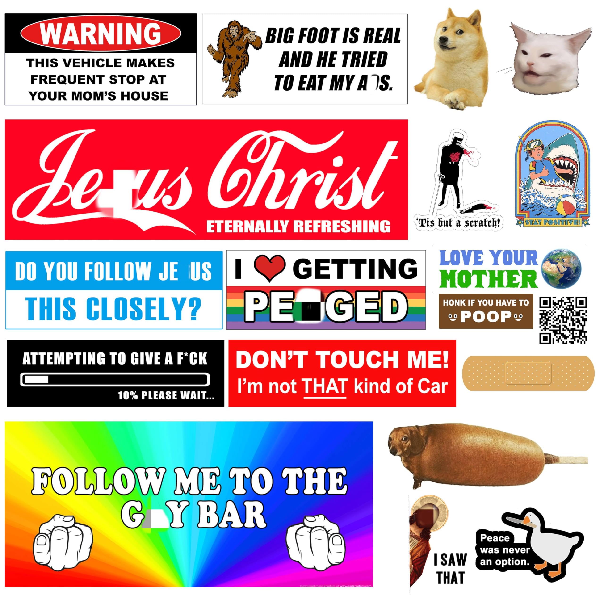 Amazon.com: The Original Funny Prank Bumper Sticker (27 Pack) Bumper ...