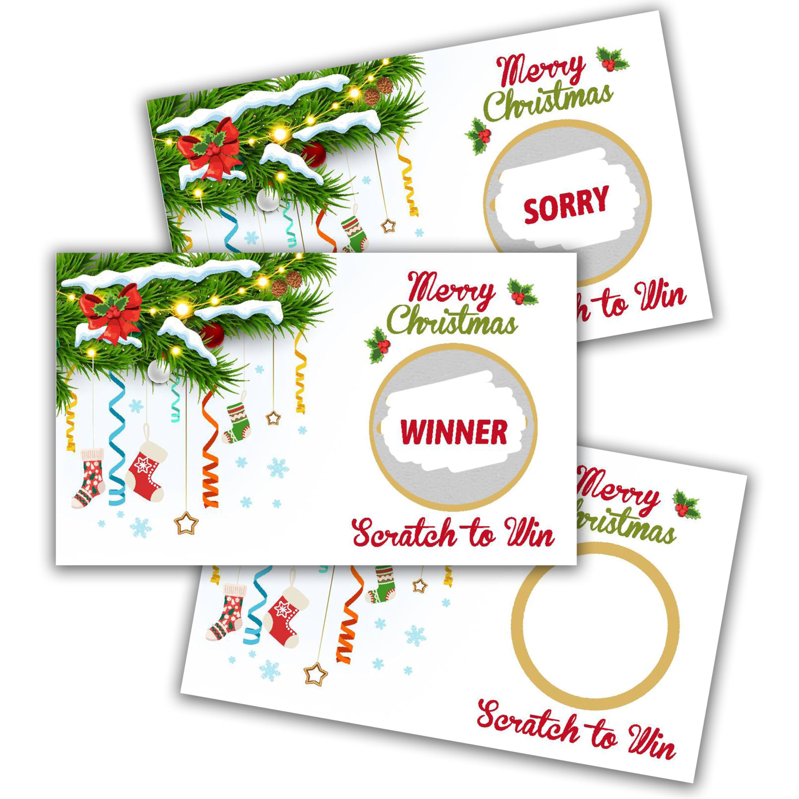 Amazon.com: TIOFUNO Christmas Scratch Off Cards, 40 Pcs Scratch to Win ...