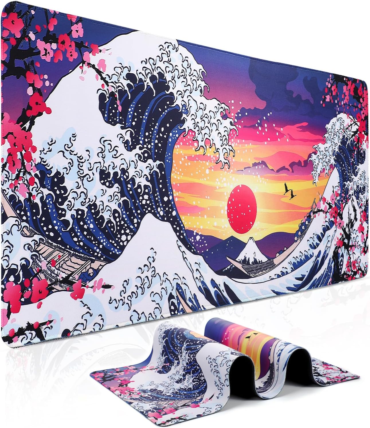 Amazon.com : Japanese Samurai Cool Anime Red and Black Flower Mouse Pad ...