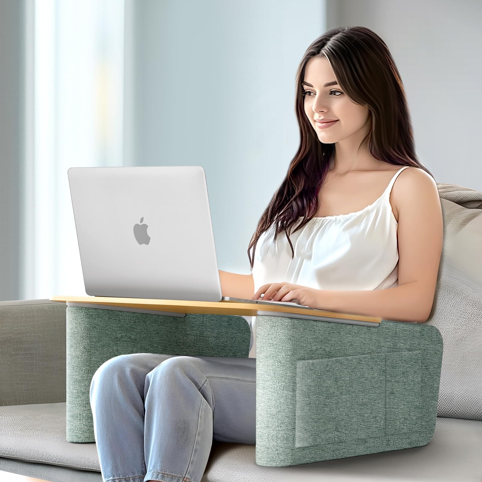 Amazon.com: Lap Desk for Adults with Arm Rests,Ergonomic Laptop Pillow ...