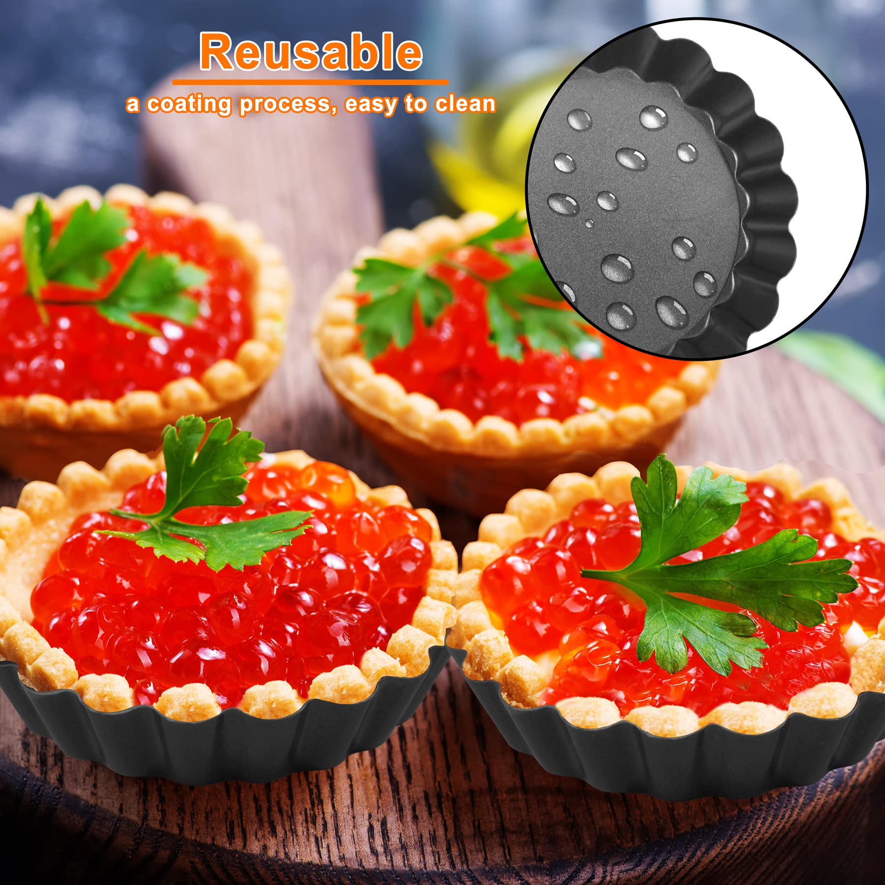 4 Pcs Tart Pans with Removable Bottoms, 11 Inch 9 Inch Pie Pans for ...