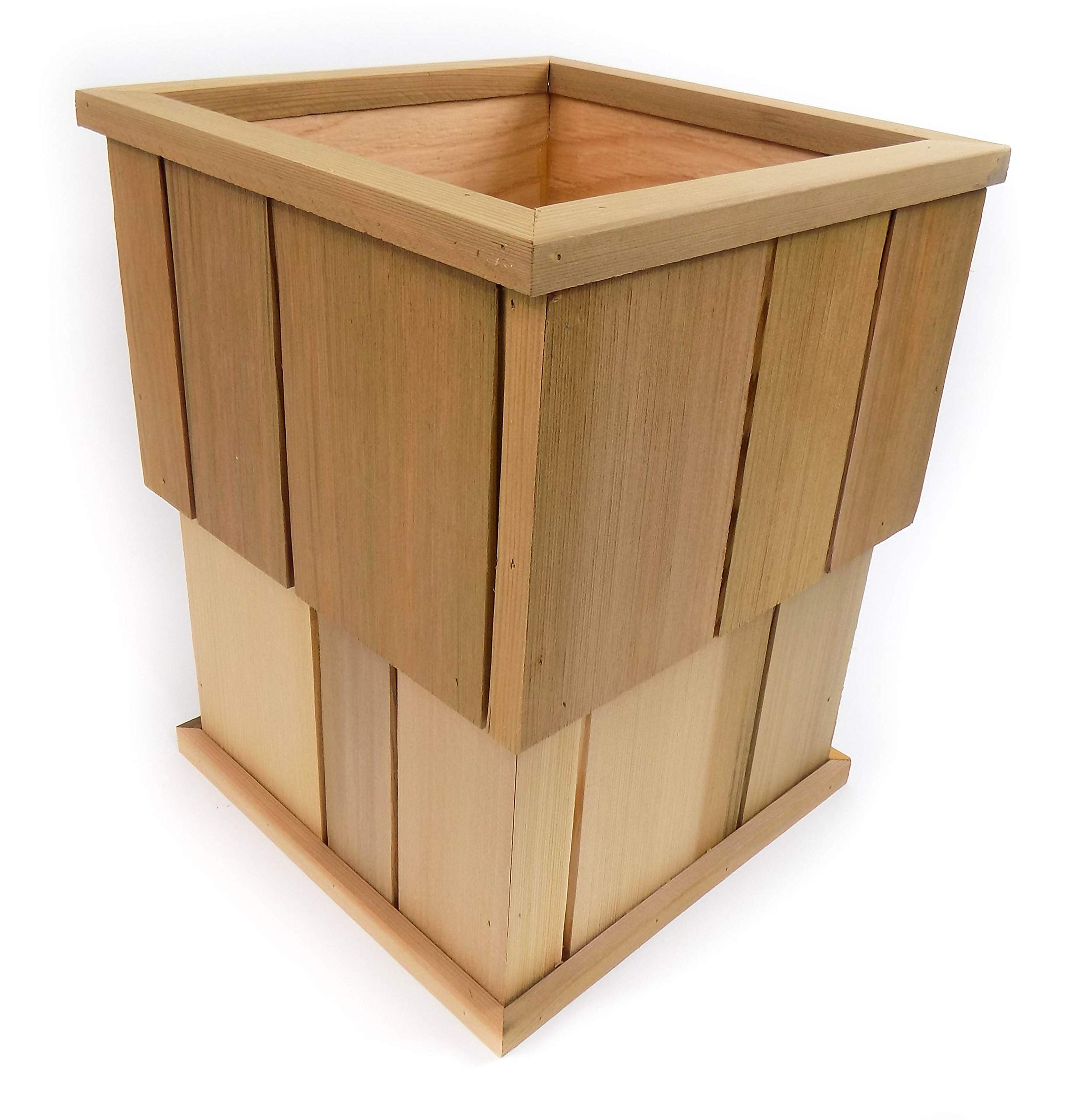 Amazon.com : Miller Shingle Outdoor Patio Wood Cedar Standing Planter ...