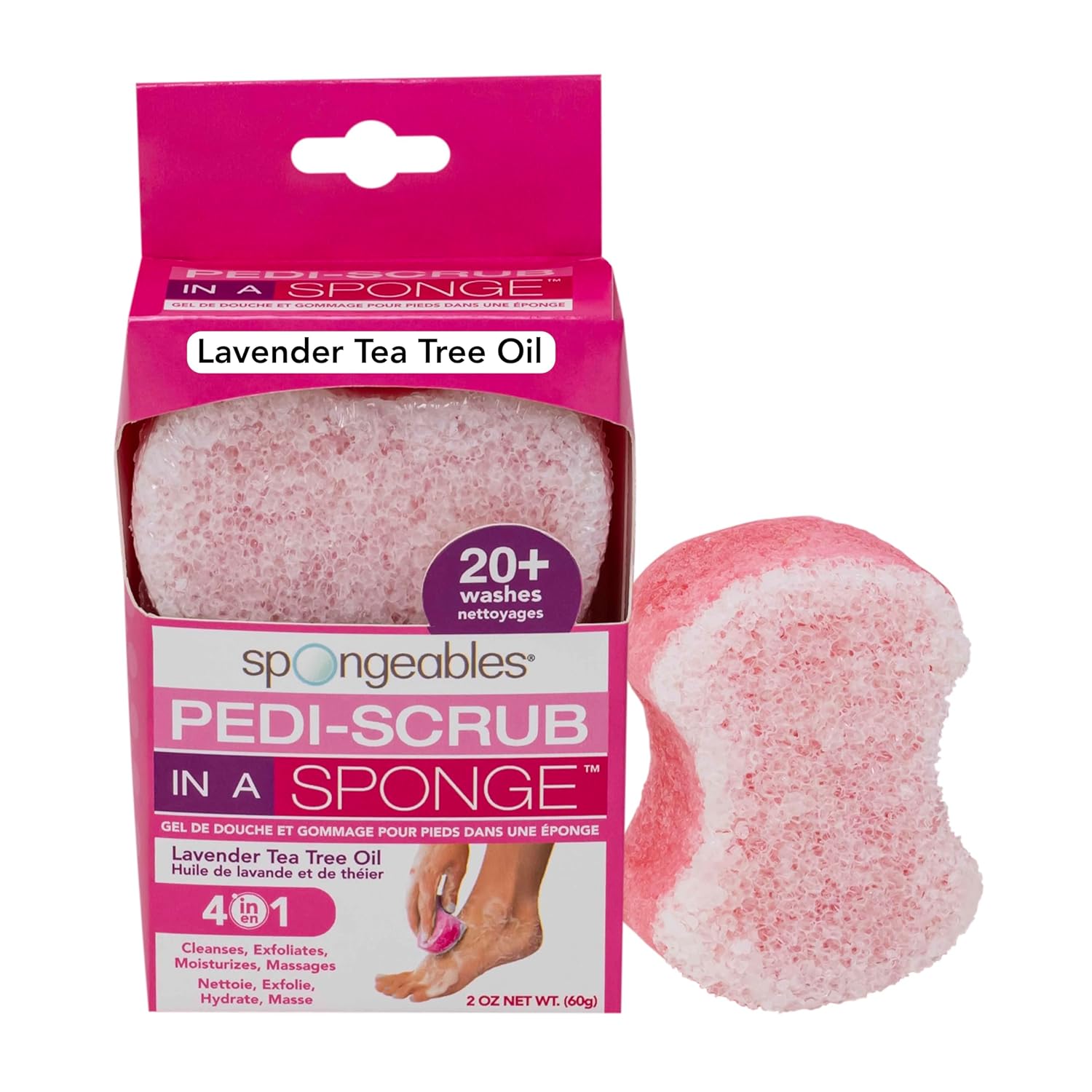 Amazon.com: Spongables Pedi Scrub Foot Exfoliating 20+ Wash Sponge ...