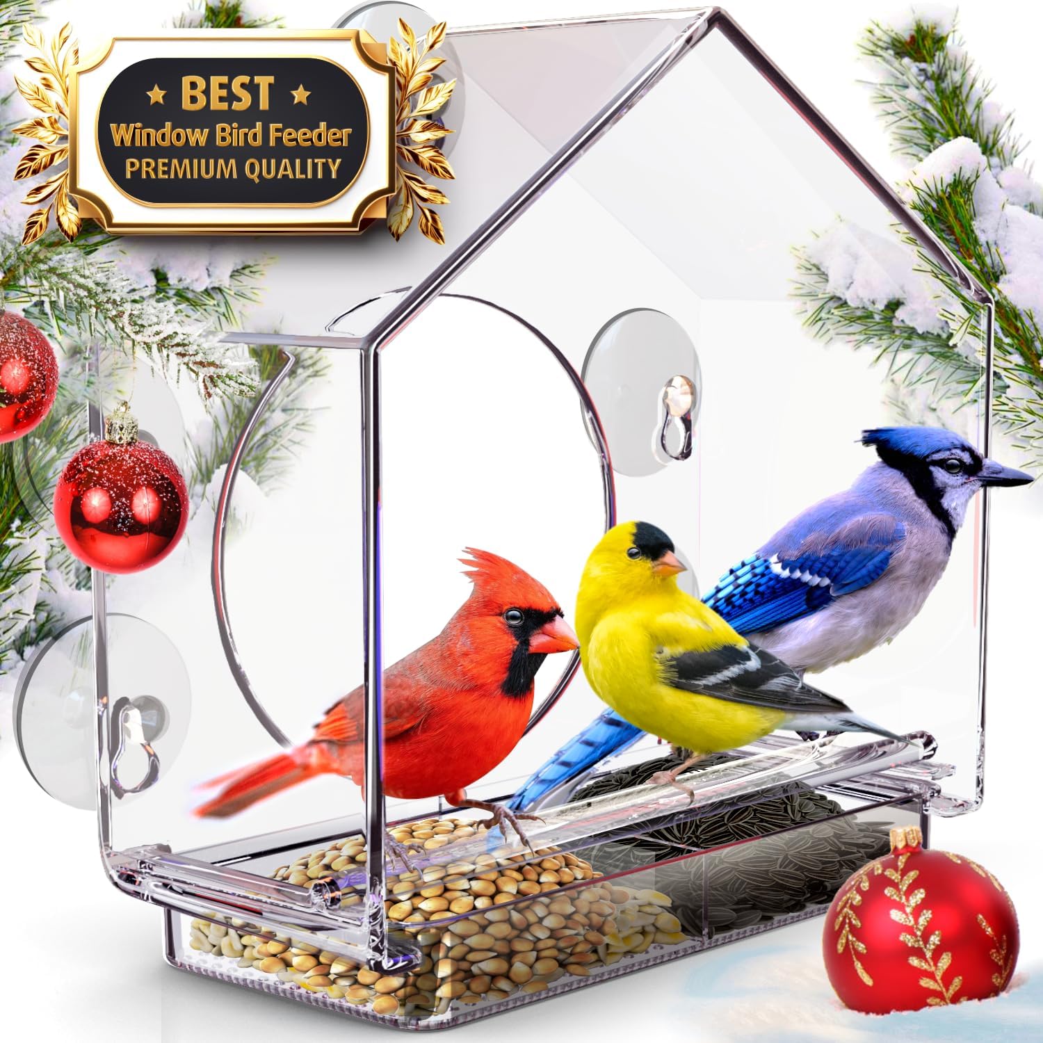 Amazon.com : Window BIRD FEEDERS for OUTSIDE With Strong Suction Cups ...