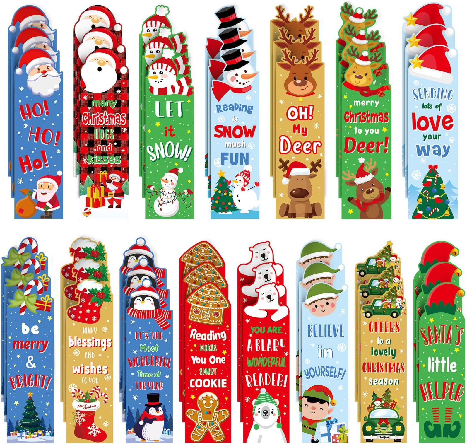 Amazon.com: Fainne 120 Pcs Christmas Bookmarks Bulk for Kids Scratch ...