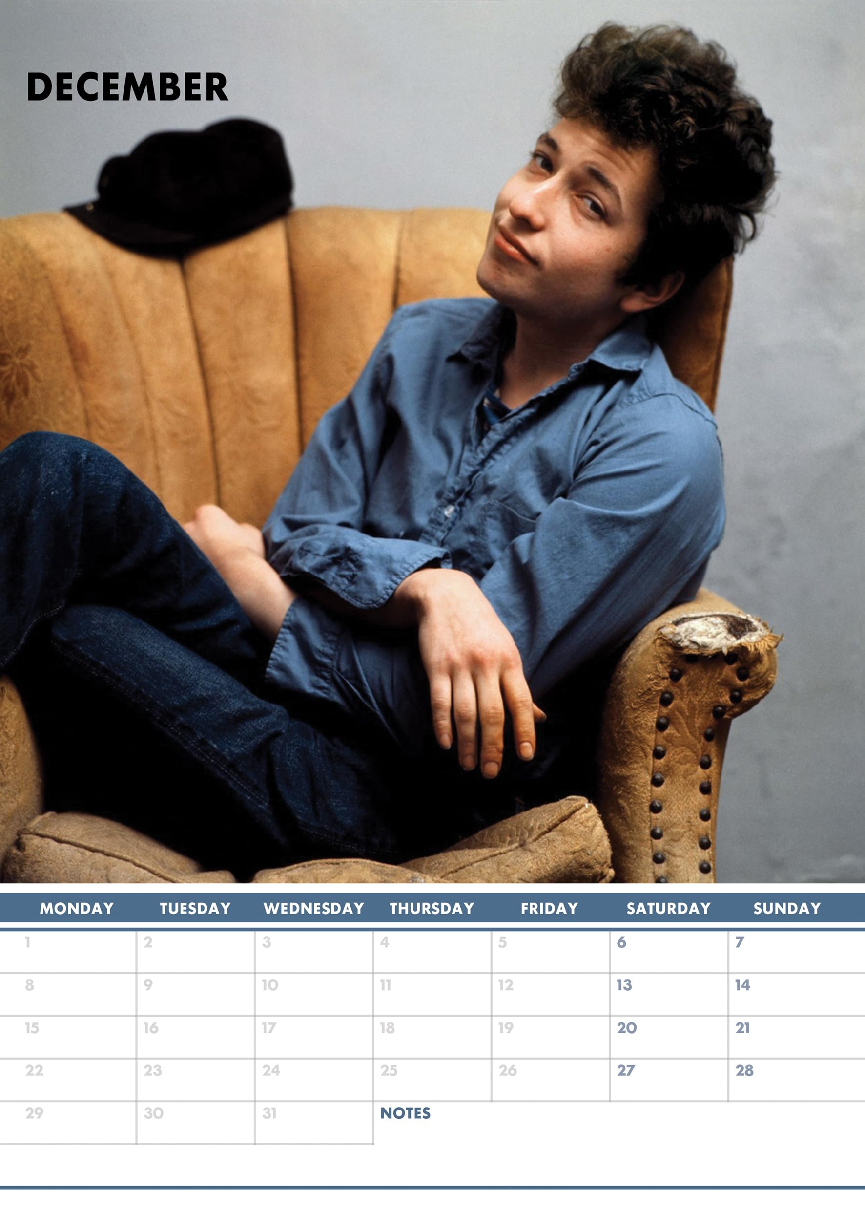Bob Dylan 2025 – A3 Size Wirobound Calendar – BigaMart
