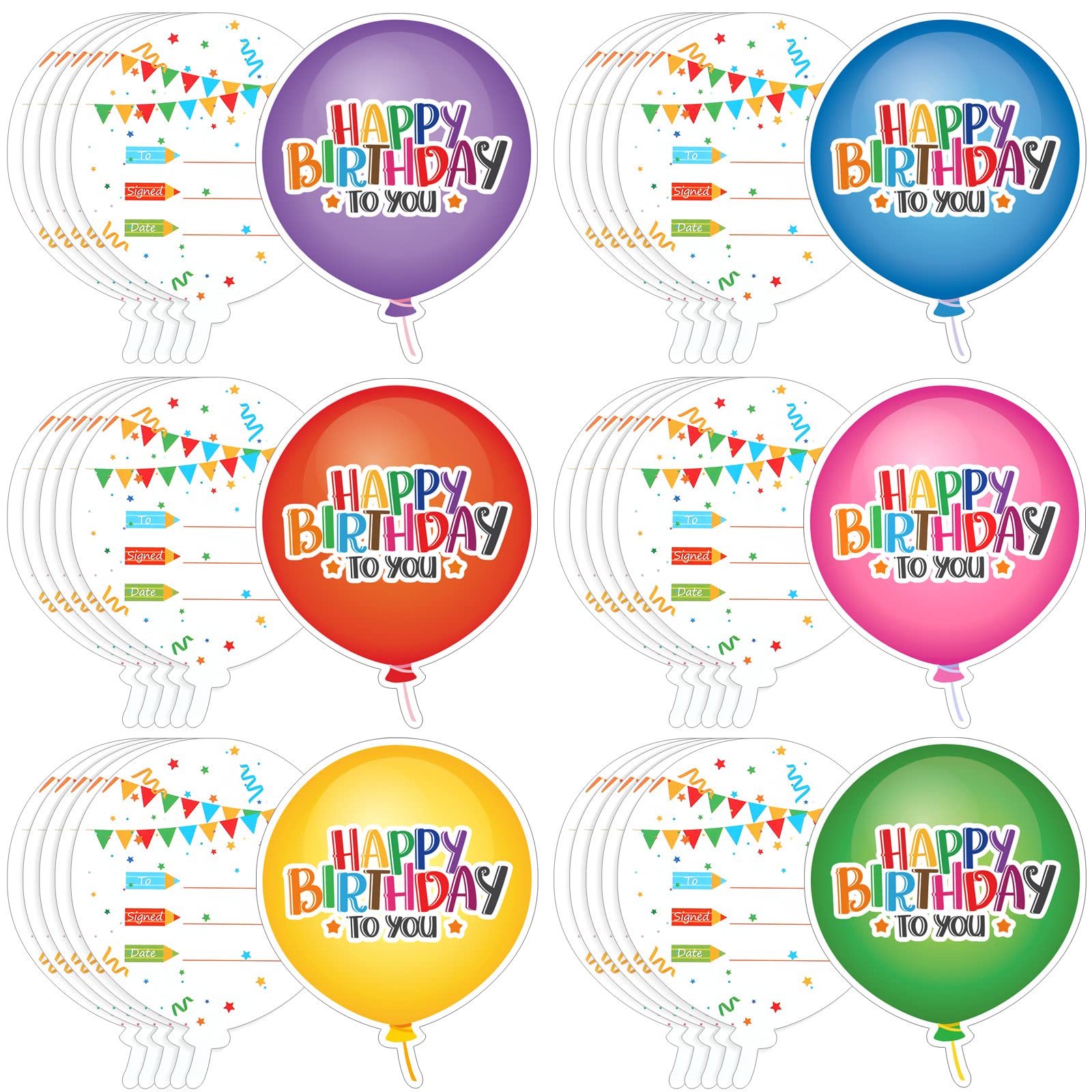 Amazon.com : Breling 36 Pieces Happy Birthday Card for Student ...