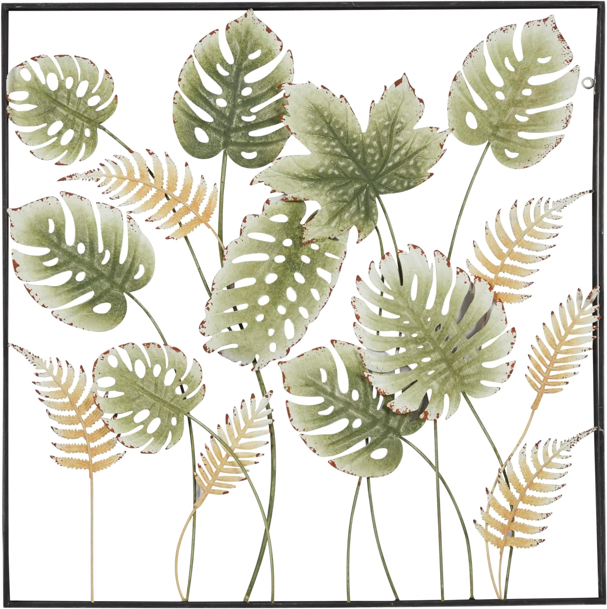 Amazon.com: Deco 79 Metal Leaf Crown Wall Decor, 22" x 2" x 22", Green ...