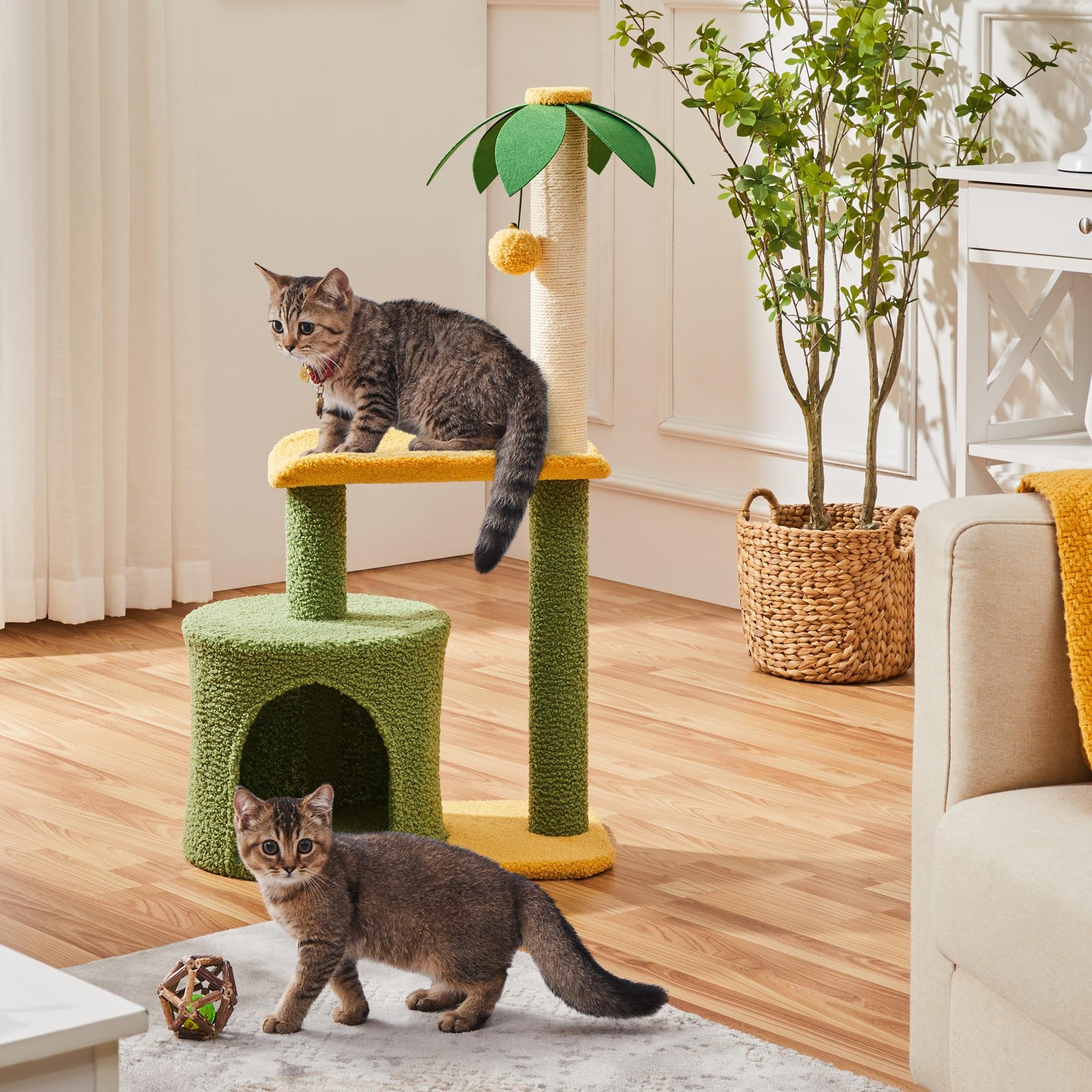 Snapklik.com : Cat Scratching Post, 37in Cute Coconut Palm Cat ...