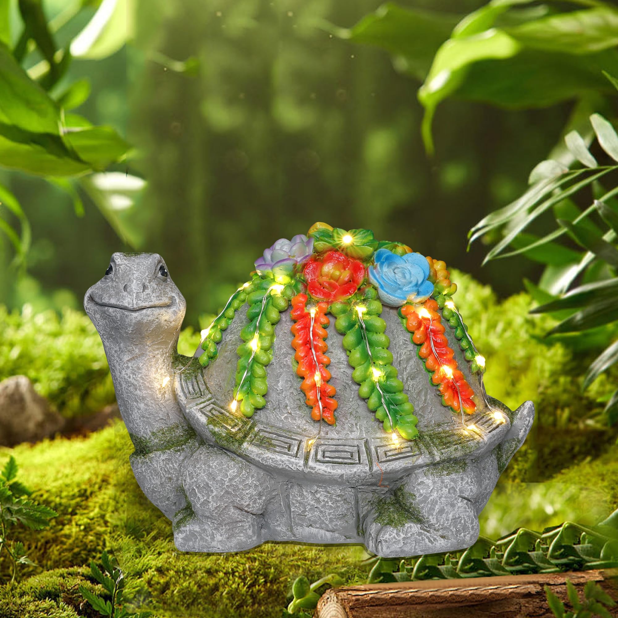 Amazon.com: Argodaze Resin Solar Garden Figurines Snail with Daisies ...