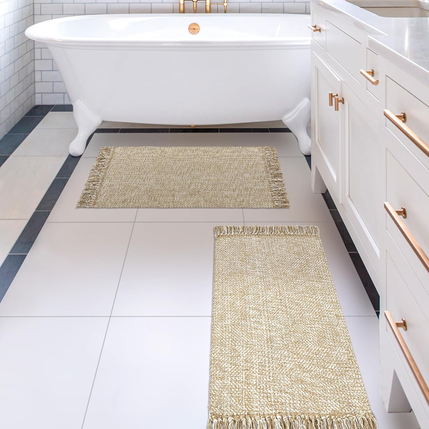 Amazon.com: MitoVilla Boho Farmhouse Bathroom Area Rug Set 2 Pcs, 2'x3 ...