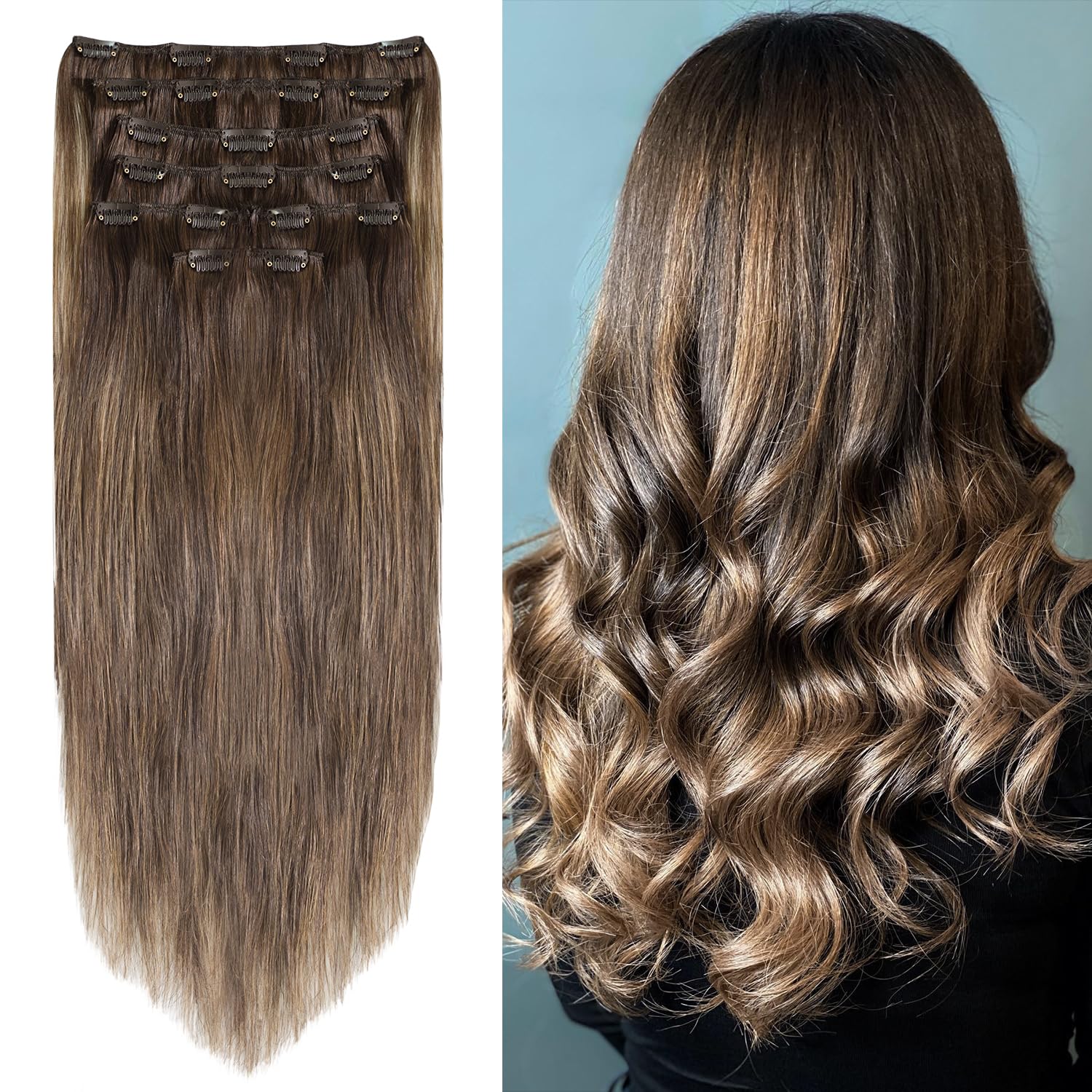 18 Inch Clip In Hair Extensions Before And After