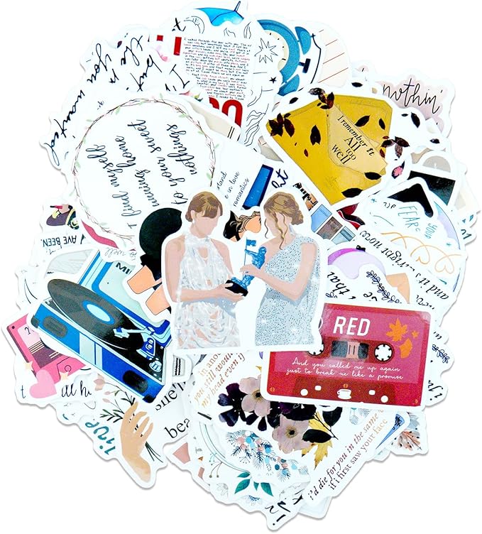 Lolileo 100PCS Singer Music Inspired Taylor Stickers, Waterproof Singer ...