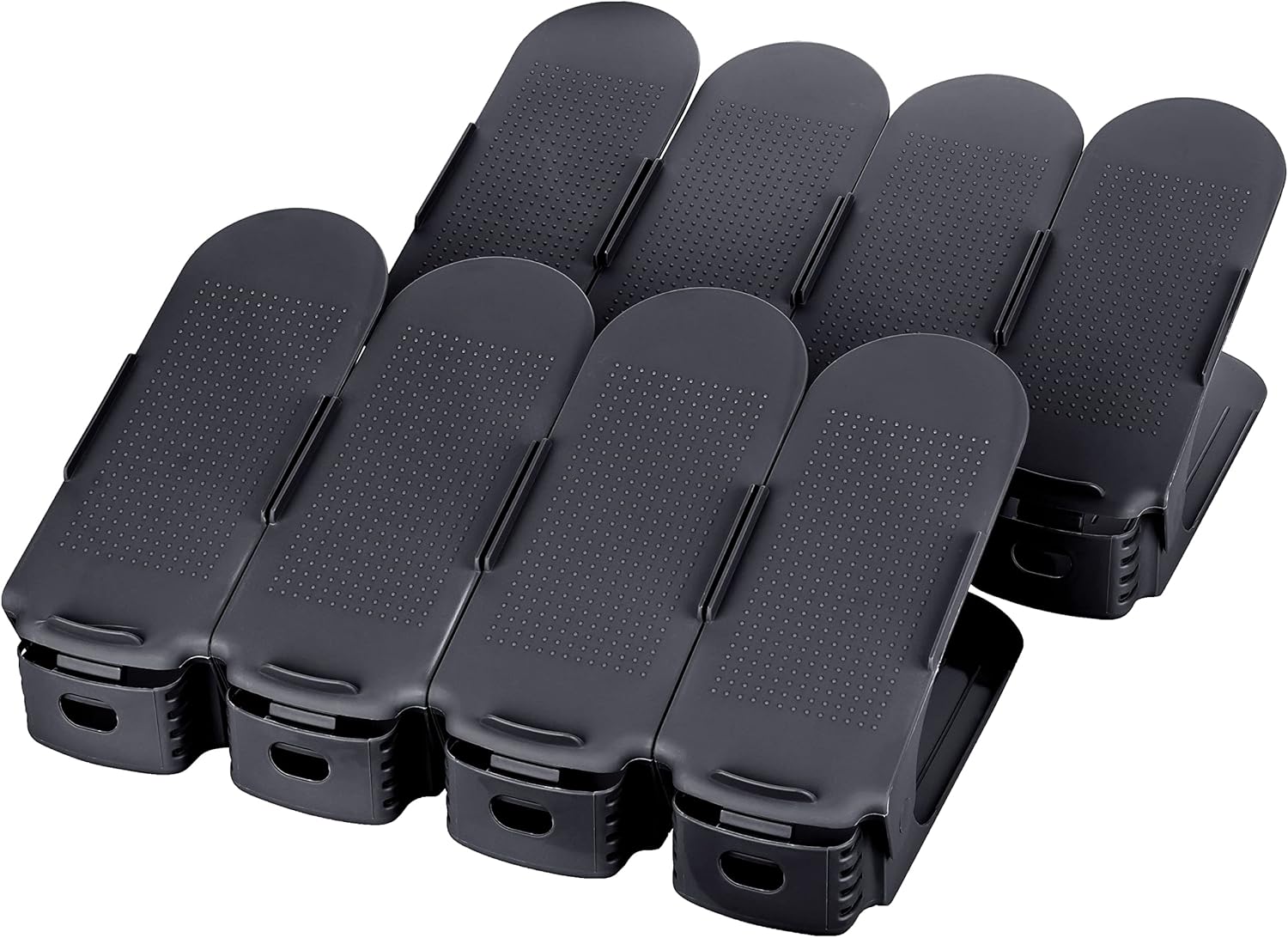 Adjustable shoe stacker/holder set for 8 pairs of shoes black : Amazon ...