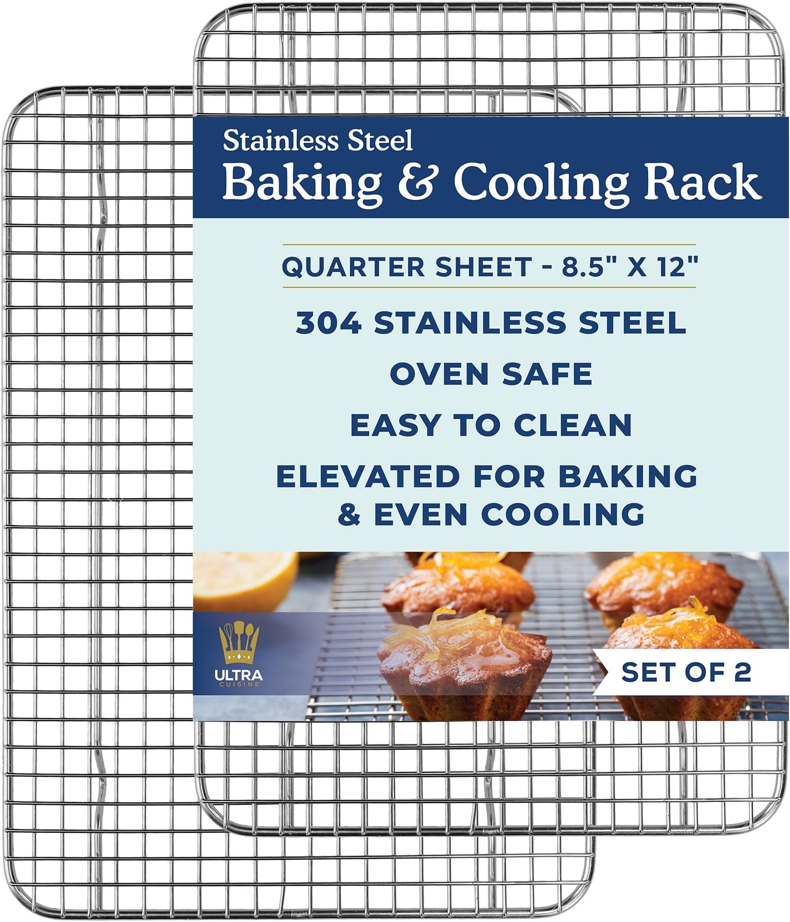 Amazon.com: Update International Heavy-Duty 1/4 Size Cooling Rack, Wire ...