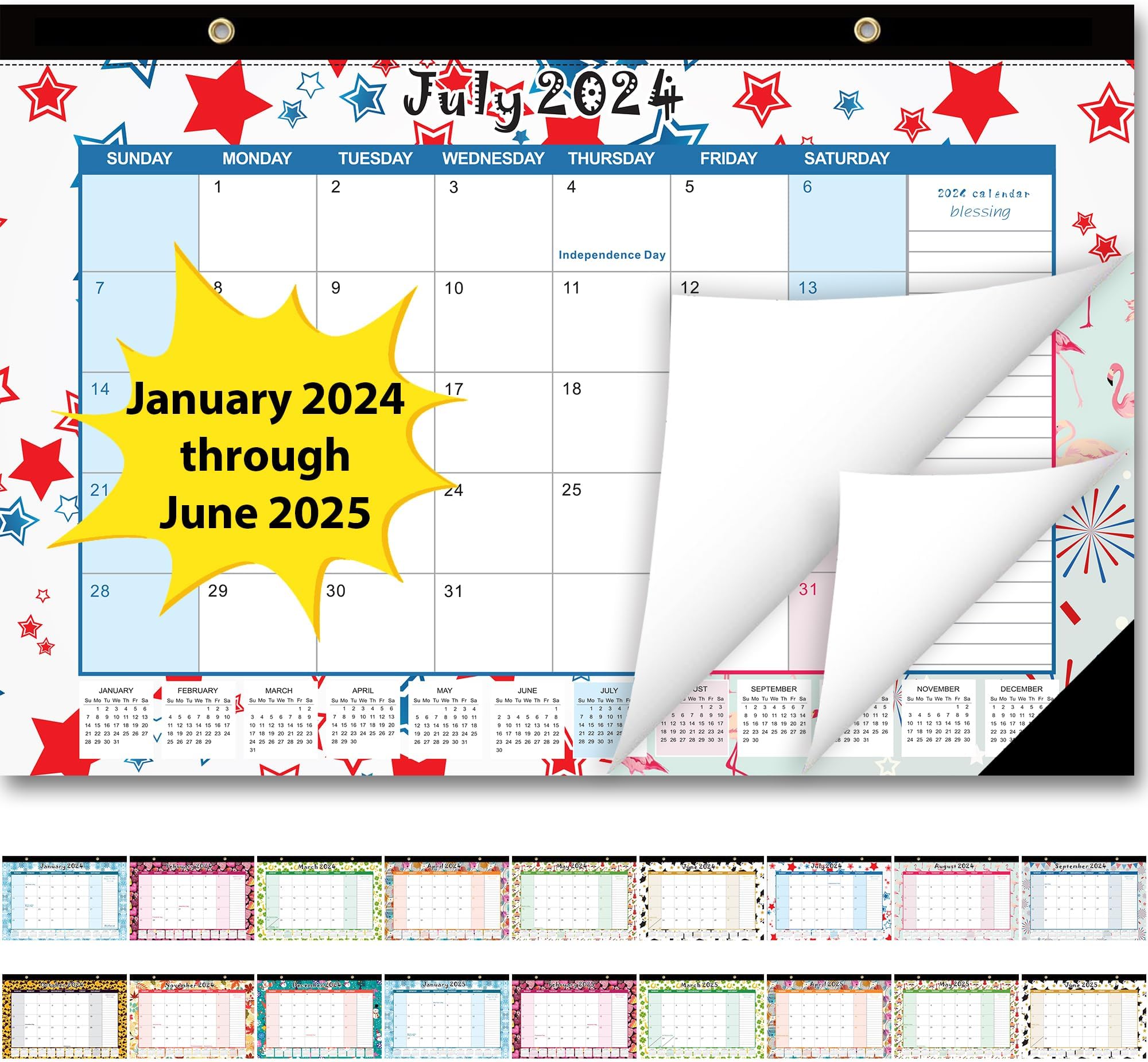 Amazon.com : Desk Calendar 2024-2025 - Runs from Jan 2024 to Jun 2025 ...