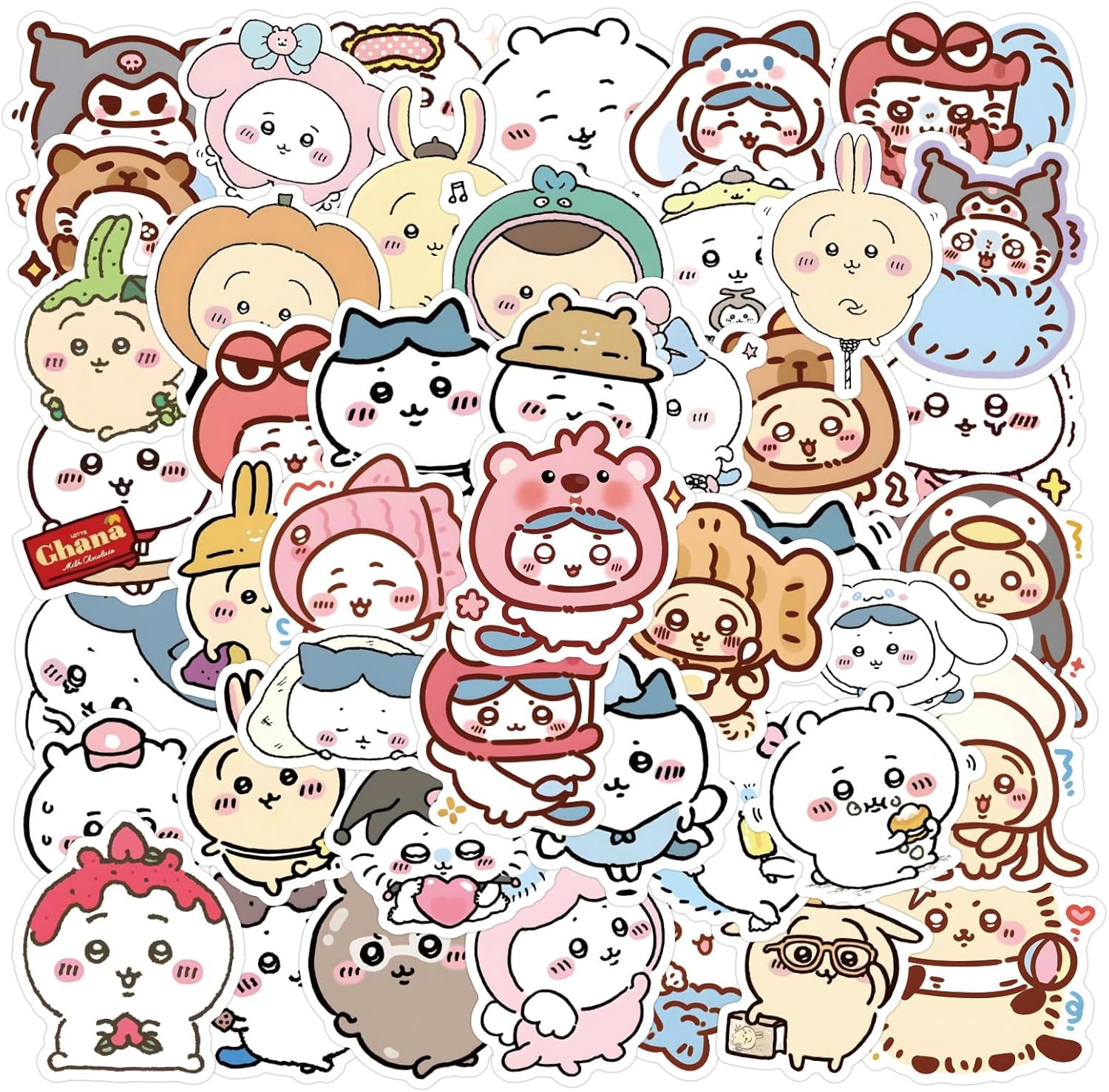Amazon.com: 64pcs Cartoon Chiikawa Stickers for Kids, Vinyl Waterproof ...