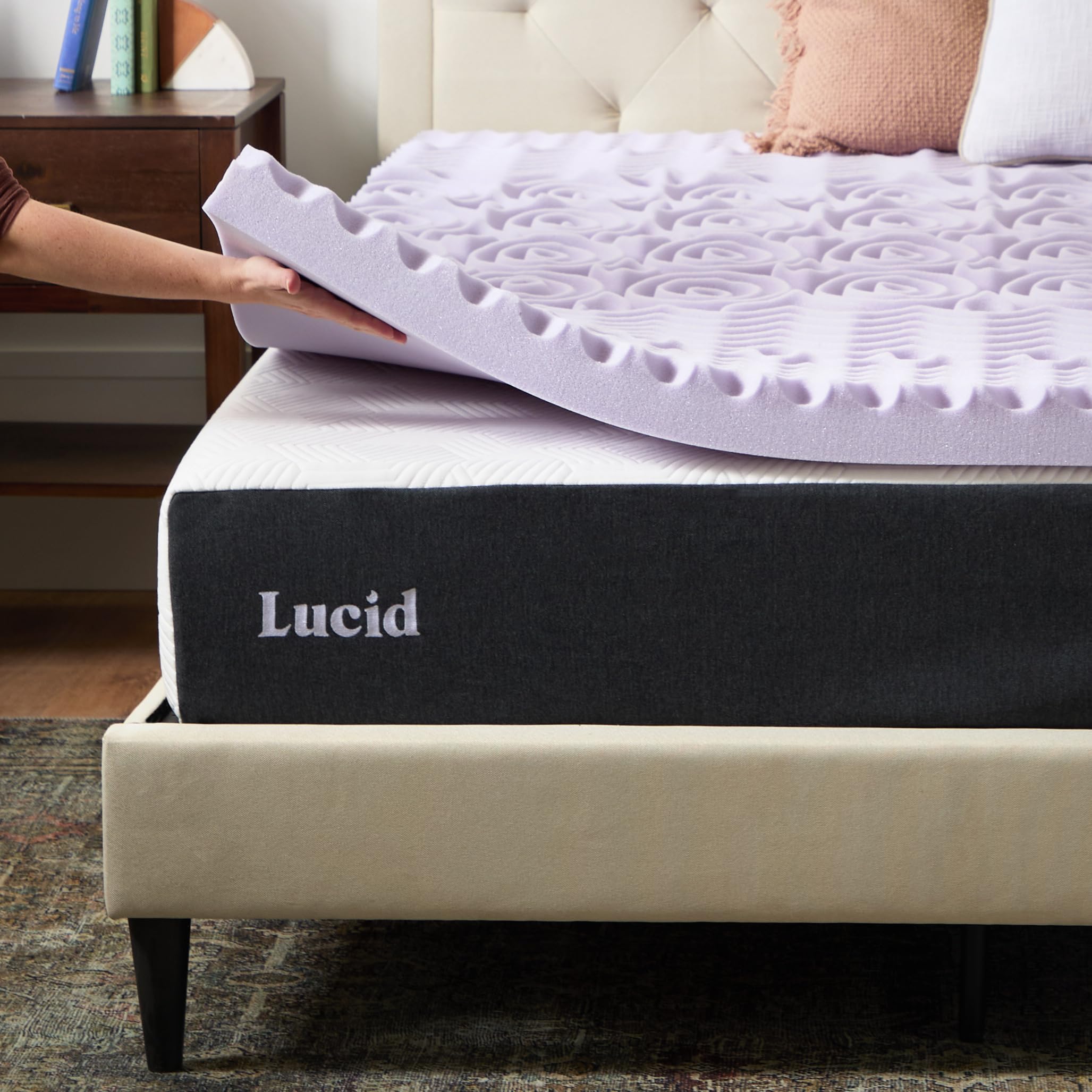 Snapklik.com : LUCID 3 Inch 5 Lavender Memory Foam Plush-Calming ...