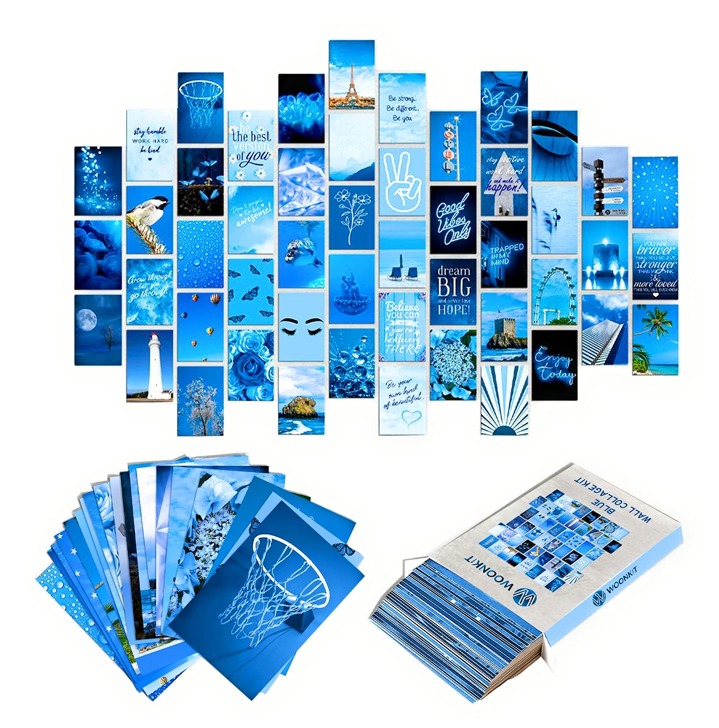 Buy Blue Wall Collage Kit Aesthetic Pictures, Room Decor for Teen Girls ...
