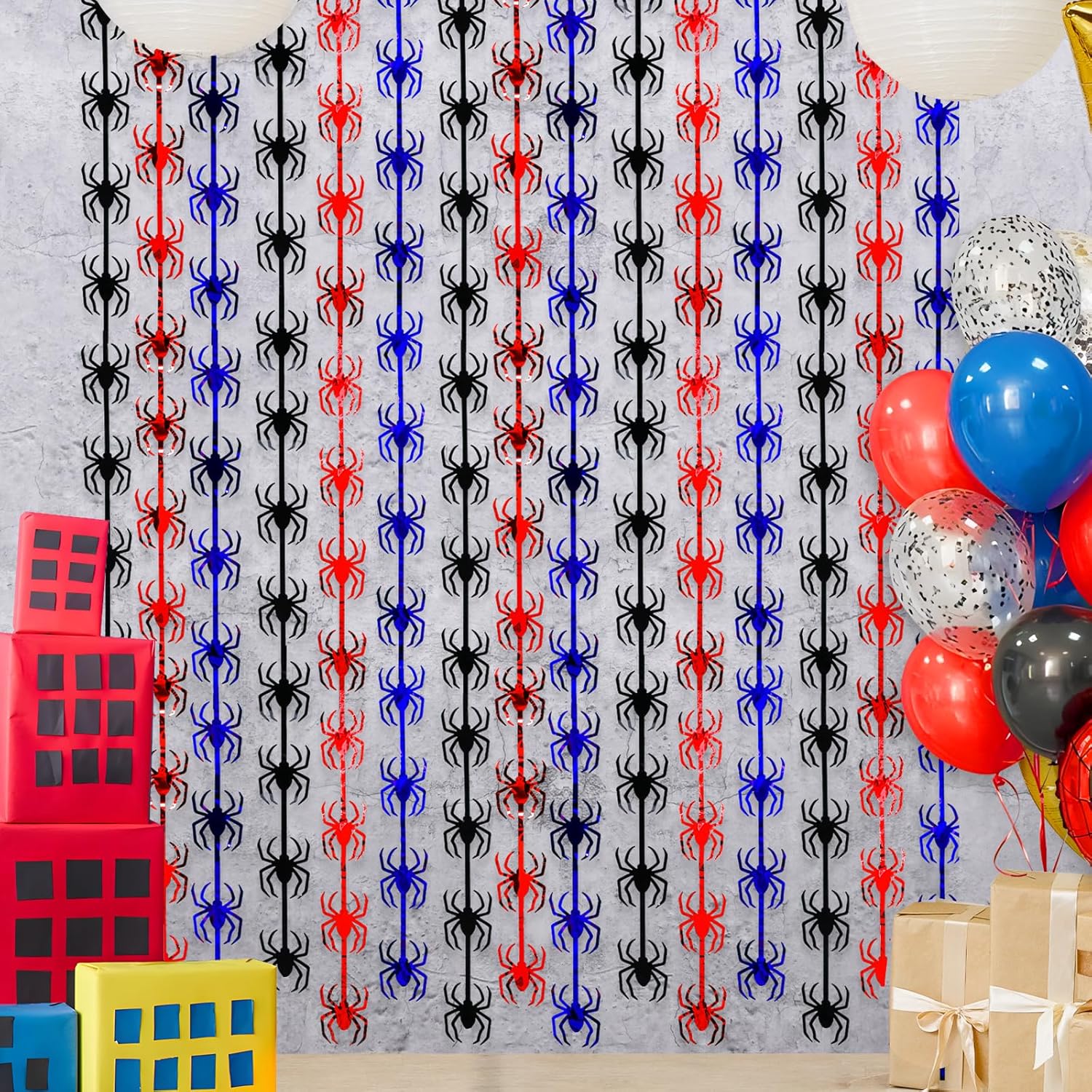 Amazon.com: Bupelo Spider Web Birthday Decorations,2 Pack Red Black and ...