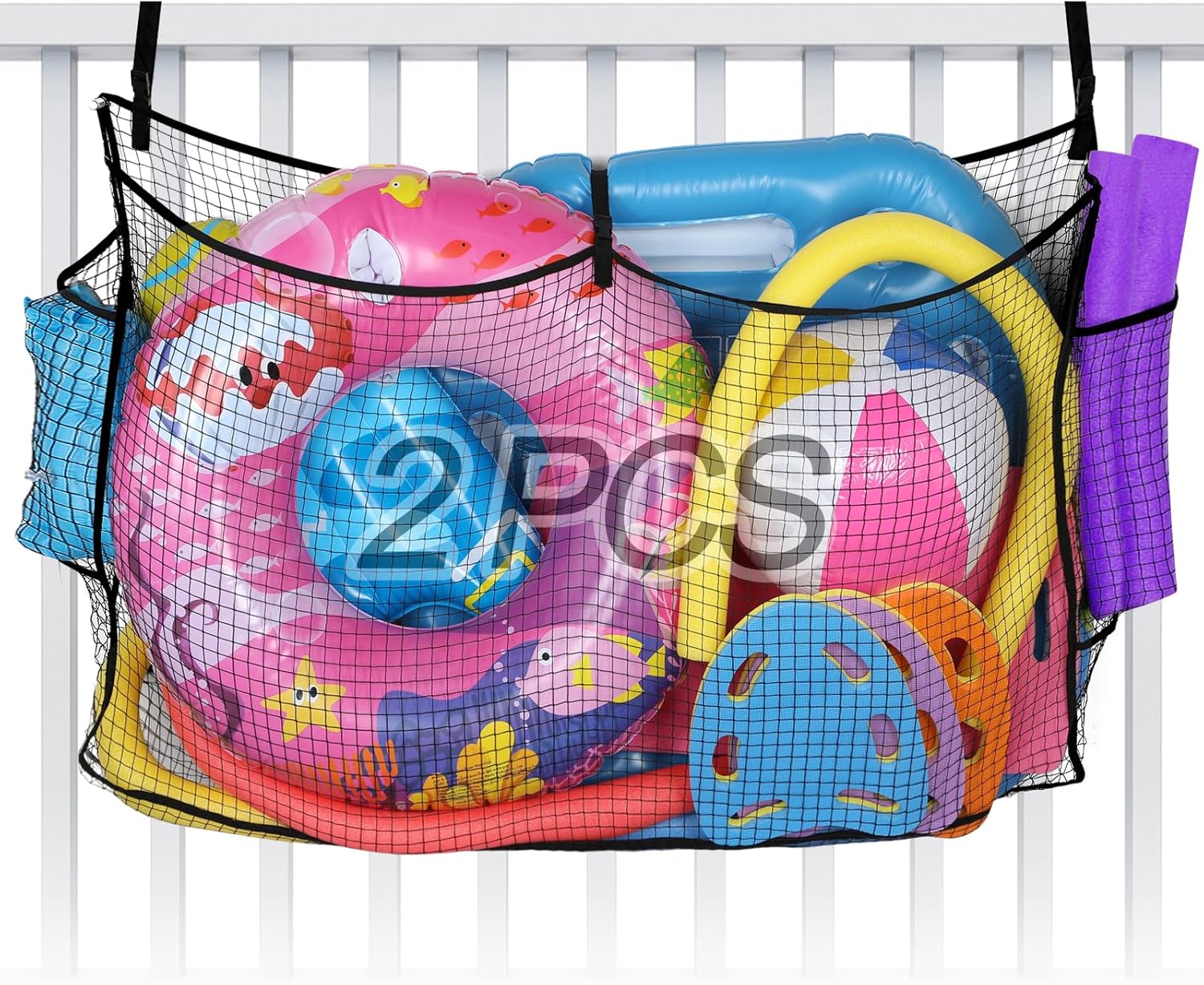 Amazon.com: 2Pcs Large Pool Float Toy Storage Net - 59x11.8x33.5in ...