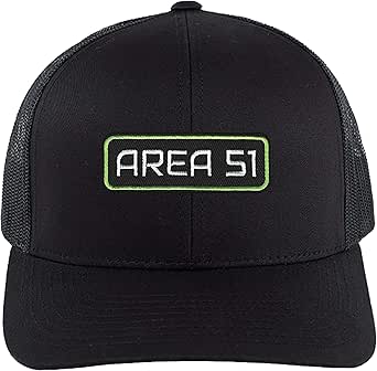 Amazon.com: Area 51 Hat - Trucker Snapback Alien UFO Apparel Costumes ...