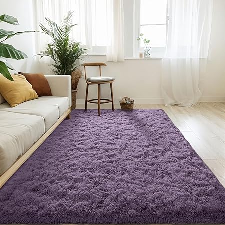 Amazon.com: Poboton Area Rugs for Bedroom Living Room, 4X6 Ft Purple ...
