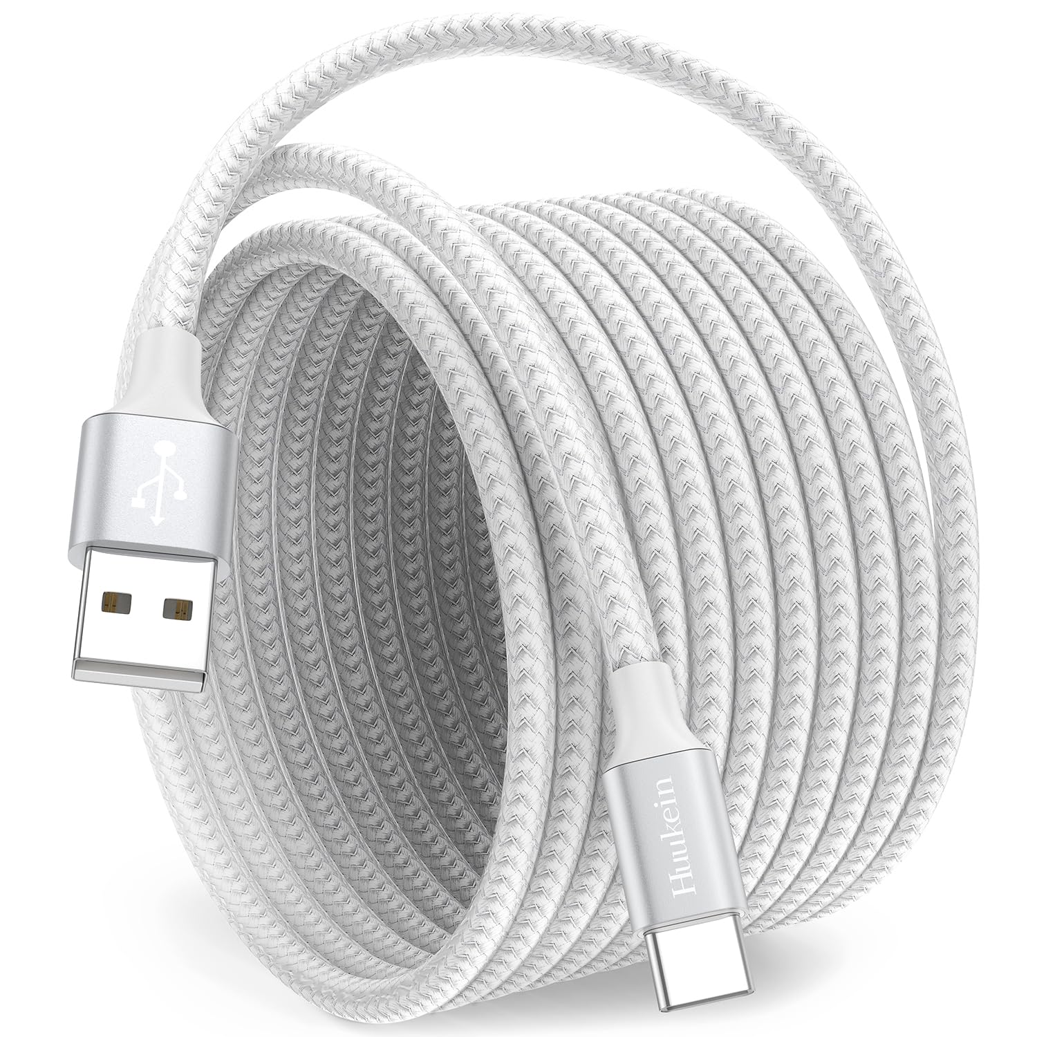Huukein White USB C Cable 15ft, Extra Long USB A to USB C Cable Fast ...