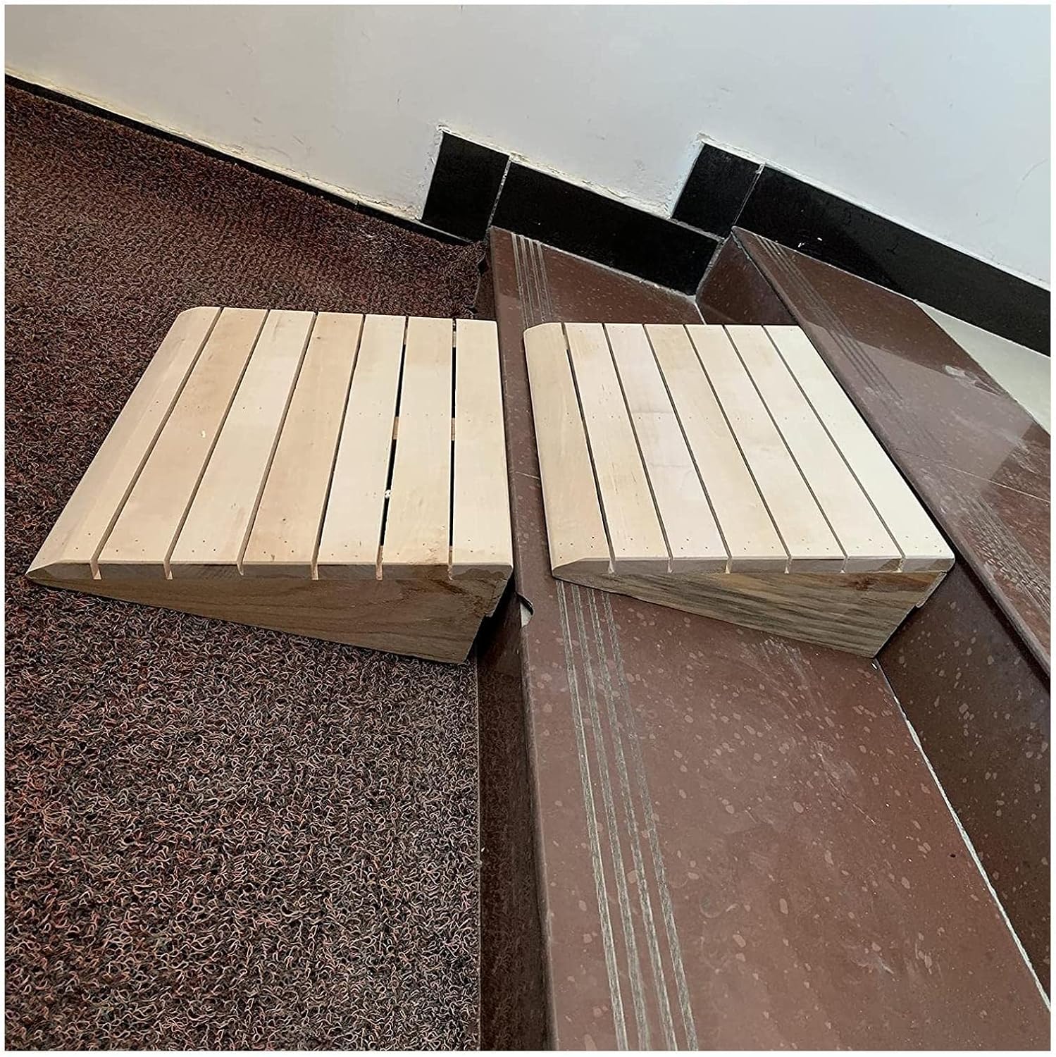 Amazon.com - BBZY Set of 2 Stairs Ramps for Wheelchairs Wooden ...