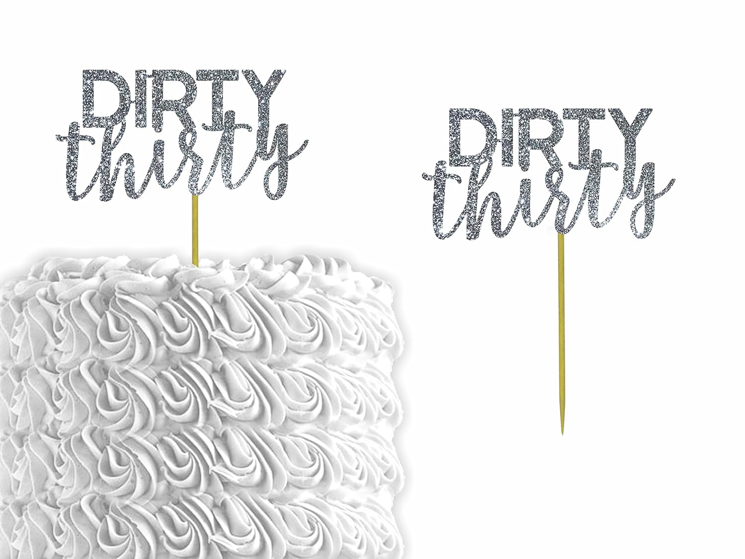 Amazon.com: Glitter" Dirty Thirty" 30 Birthday Cake Topper | Dirty ...