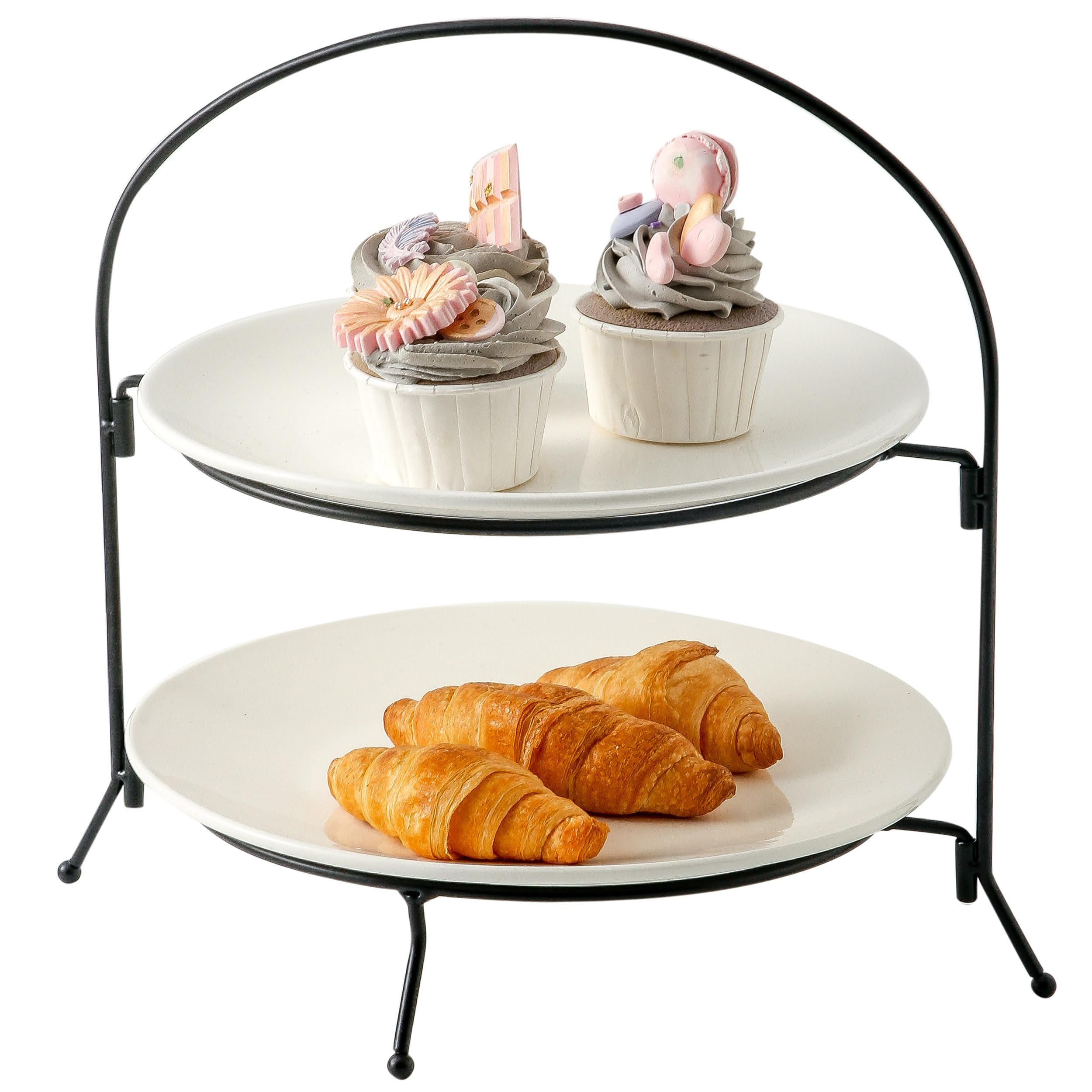 Snapklik.com : Tiered Serving Stand And White Ceramic Platters, Round 3 ...