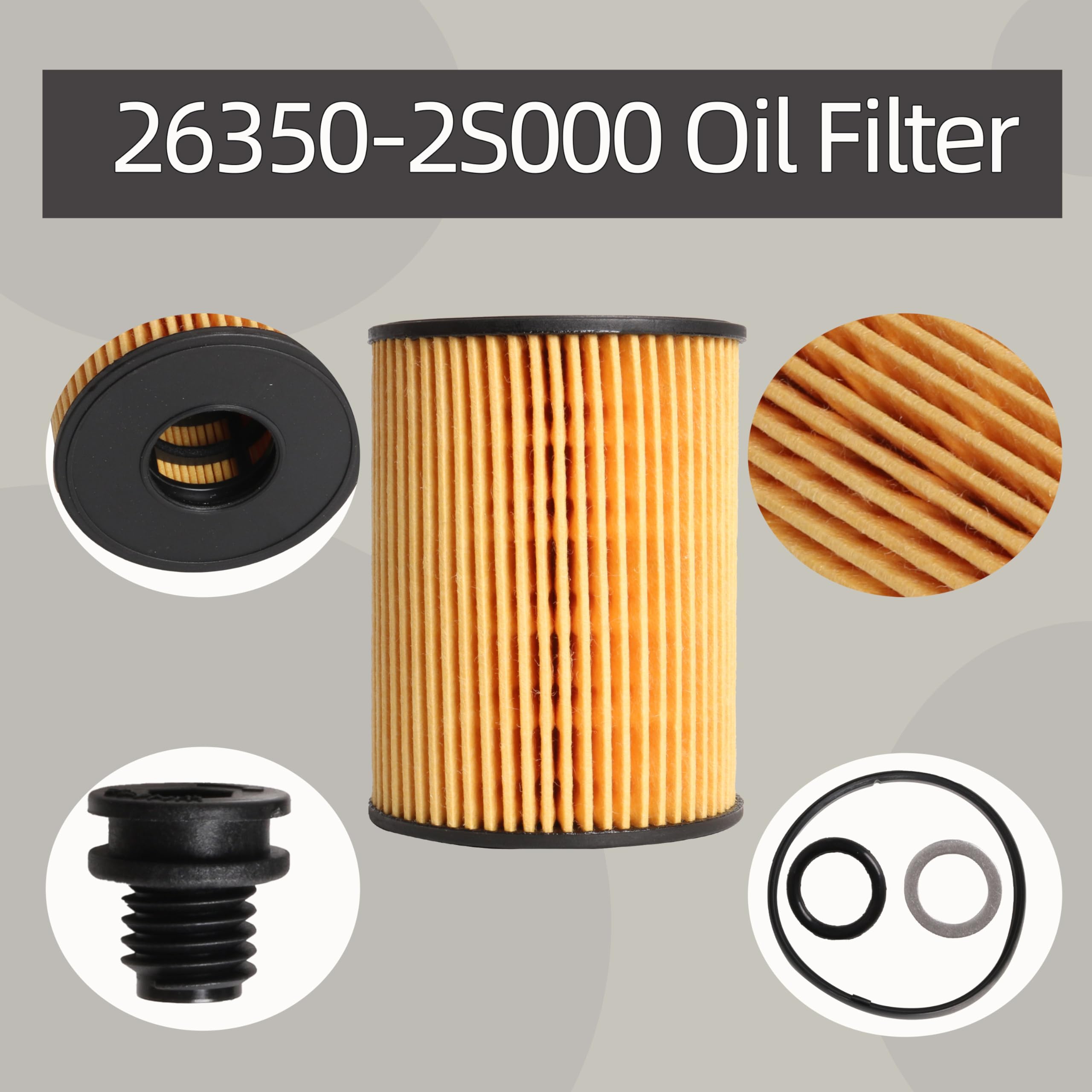 Snapklik.com : 6 PCS 26350-2S000 Oil Filter, 25L Engine Oil Filter Fit ...