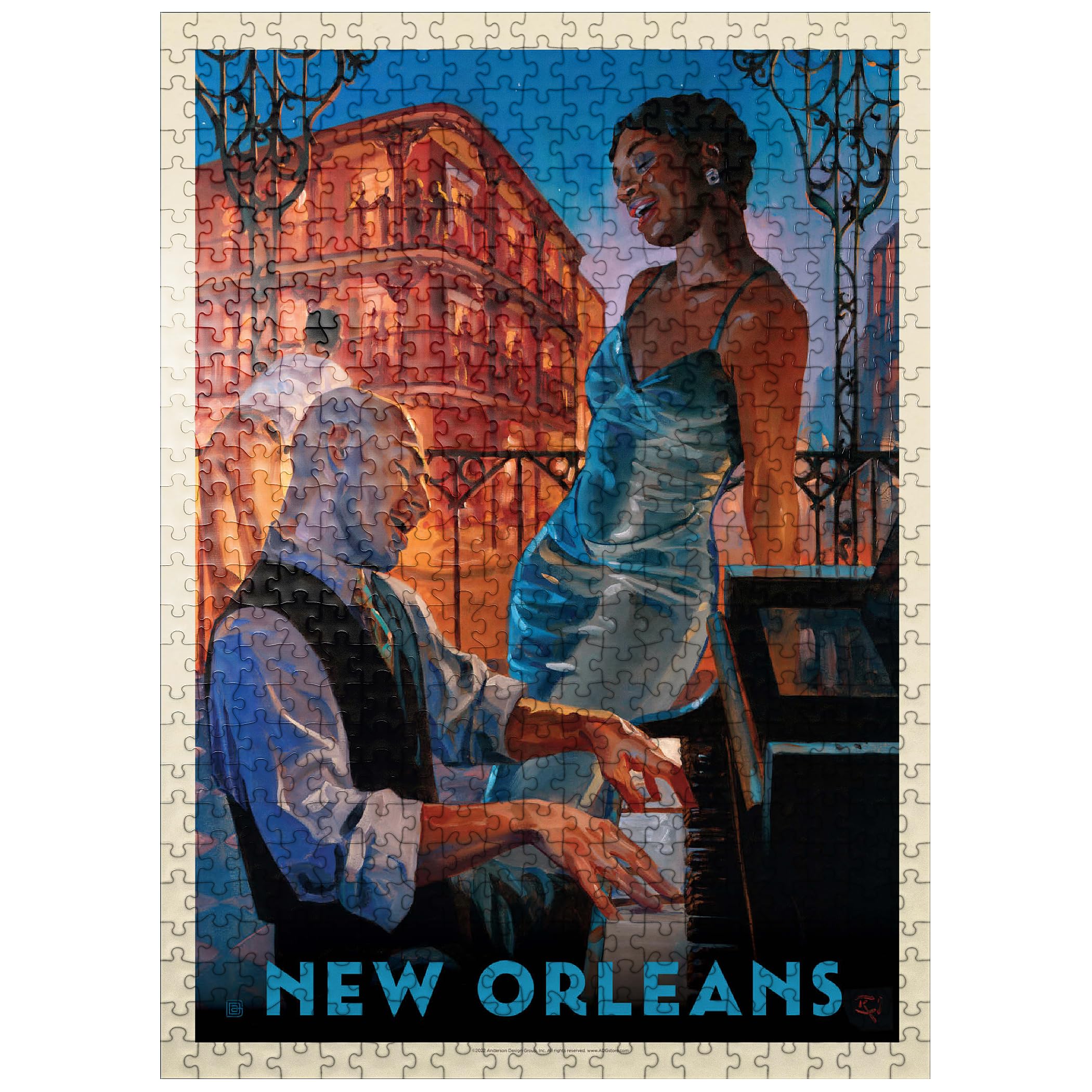 Amazon.com: MyPuzzle New Orleans: Jazz, Vintage Poster - Premium 500 ...
