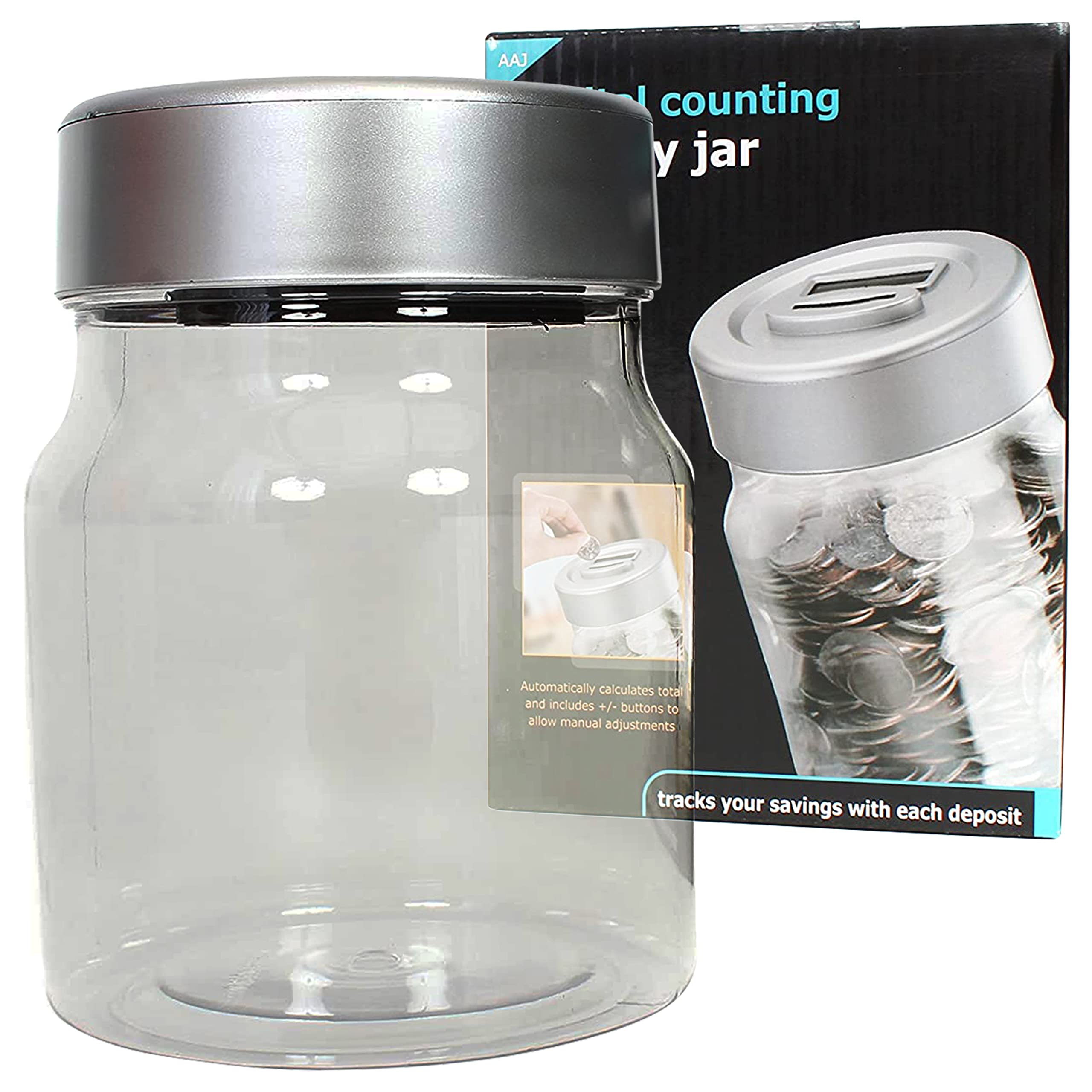 AAJ Digital Coin Counter Jar | Coin Bank Counting Money Box with LCD ...