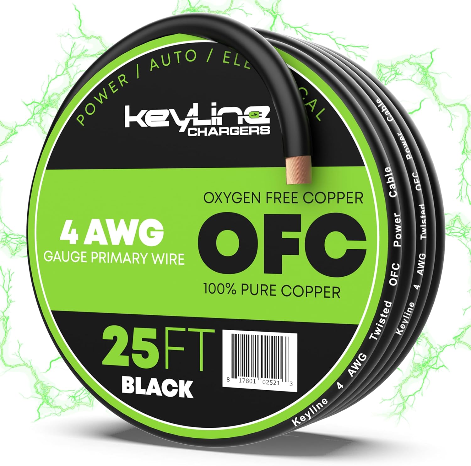 Amazon.com: 4 Gauge Wire (25ft) AWG Amp Battery Cable for Automotive ...