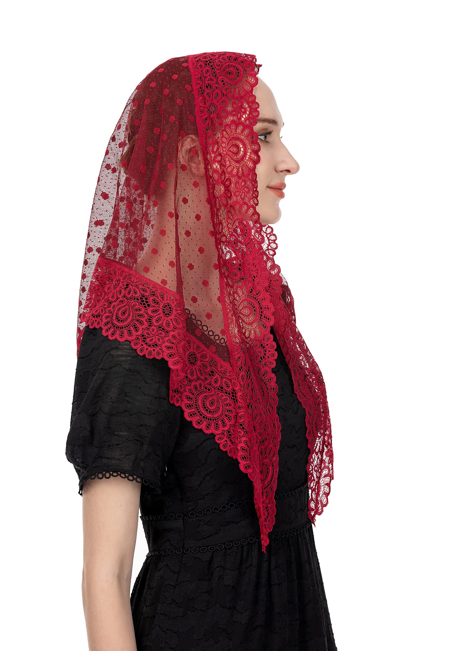 Snapklik.com : Wgior Triangle Vintage Inspired Lace Chapel Veils ...