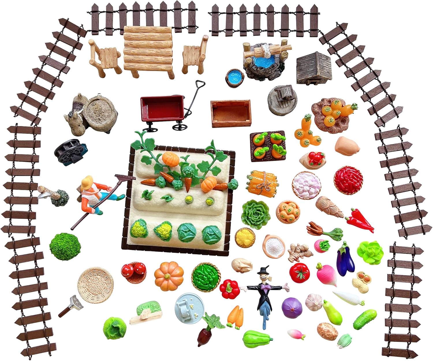Amazon.com: Anrher 85pcs Miniature Vegetable Garden Crops Pretend Play ...