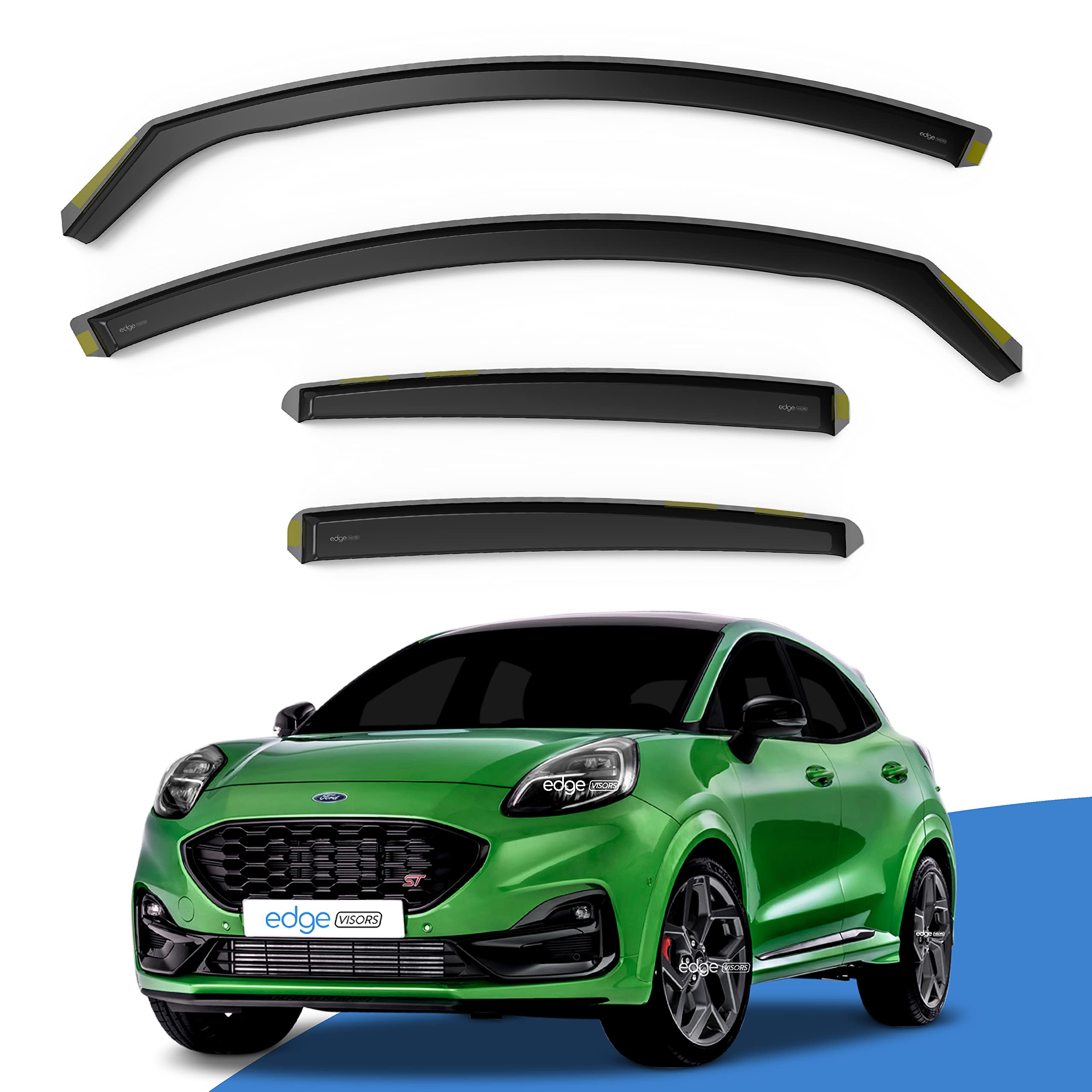 EdgeVisors Wind Deflectors Set Fits: Ford Puma 2019-onwards 5 Door SUV ...