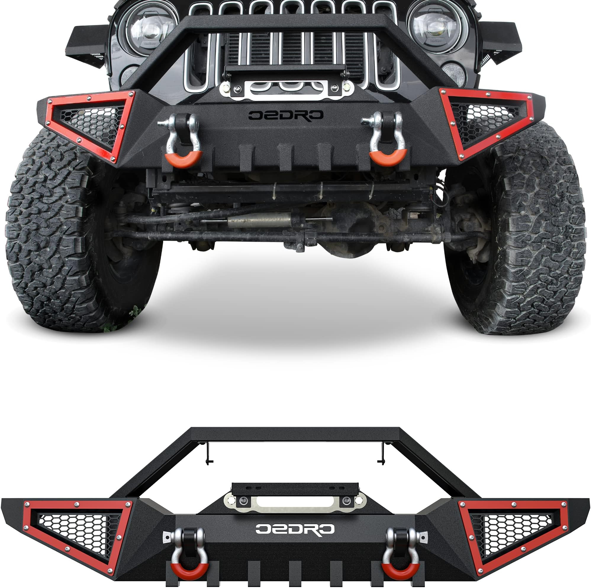 Amazon.com: YZONA Front & Rear Bumper with Spare Tire Carrier ...