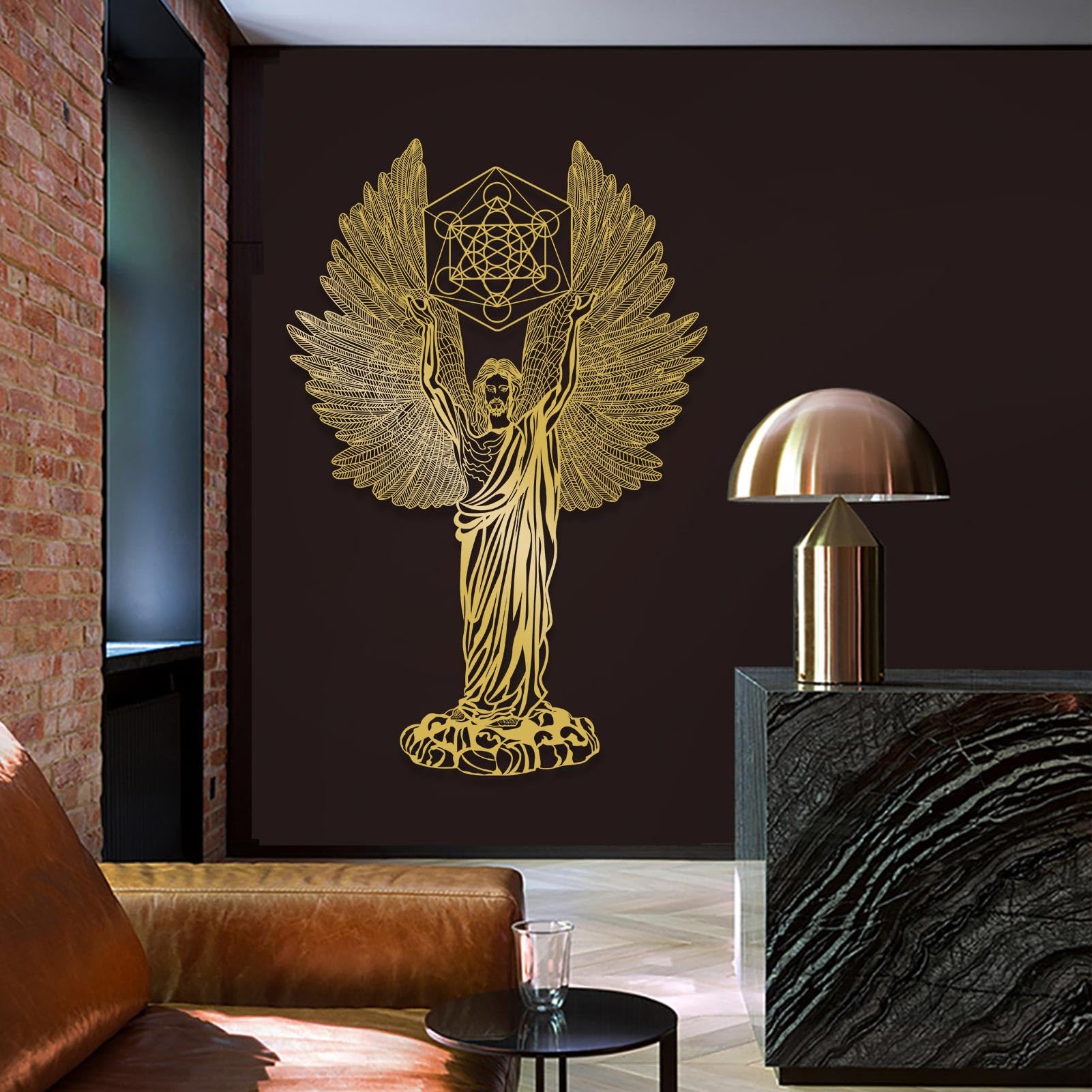 Amazon.com: Metal Wall Art, Archangel Holding Up Metatron Metal Wall ...