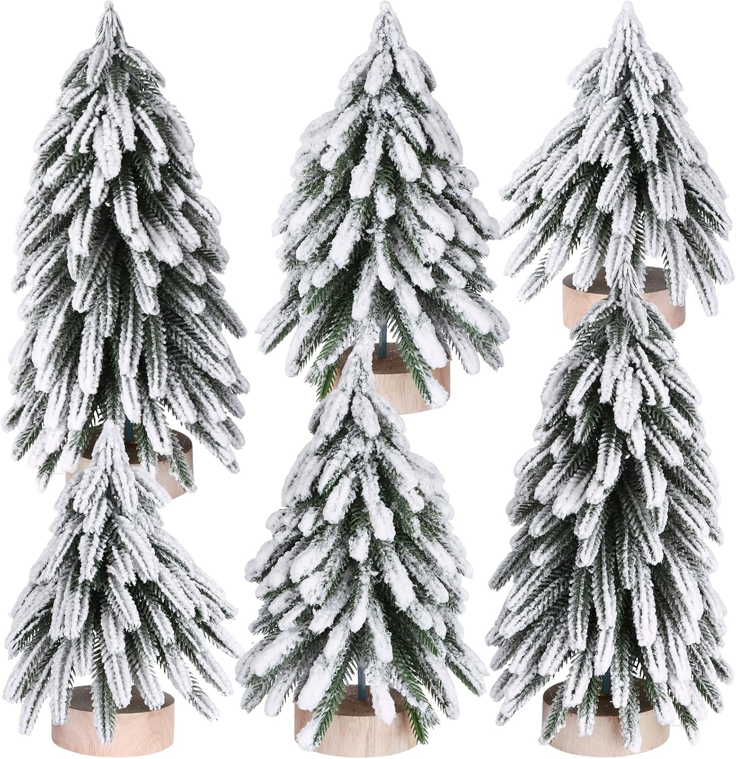 Amazon.com: 6 Pcs Tabletop Snow Mini Christmas Tree Artificial Mini ...