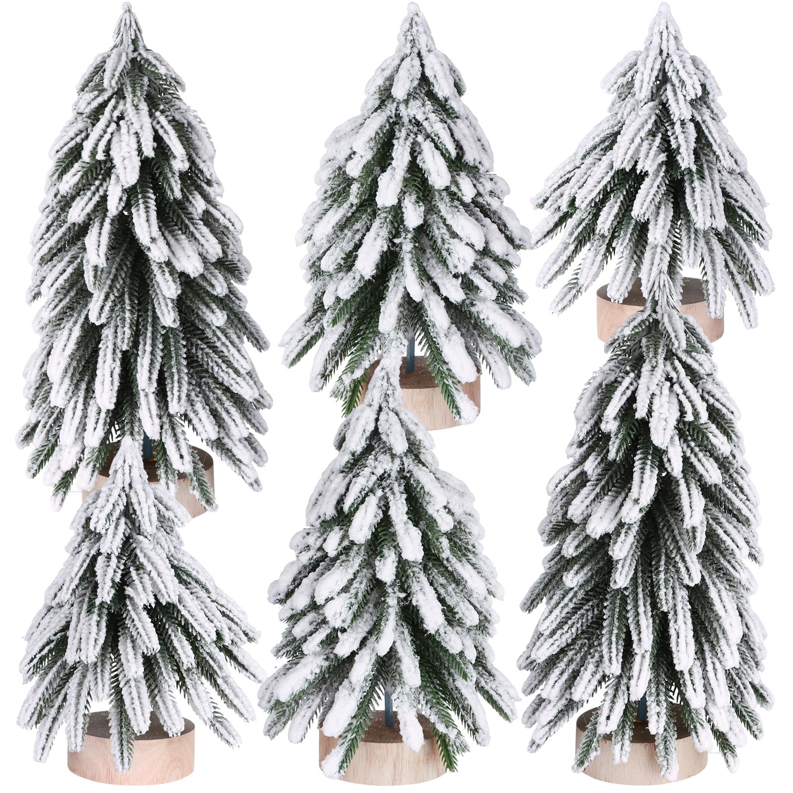 Amazon.com: 6 Pcs Tabletop Snow Mini Christmas Tree Artificial Mini ...