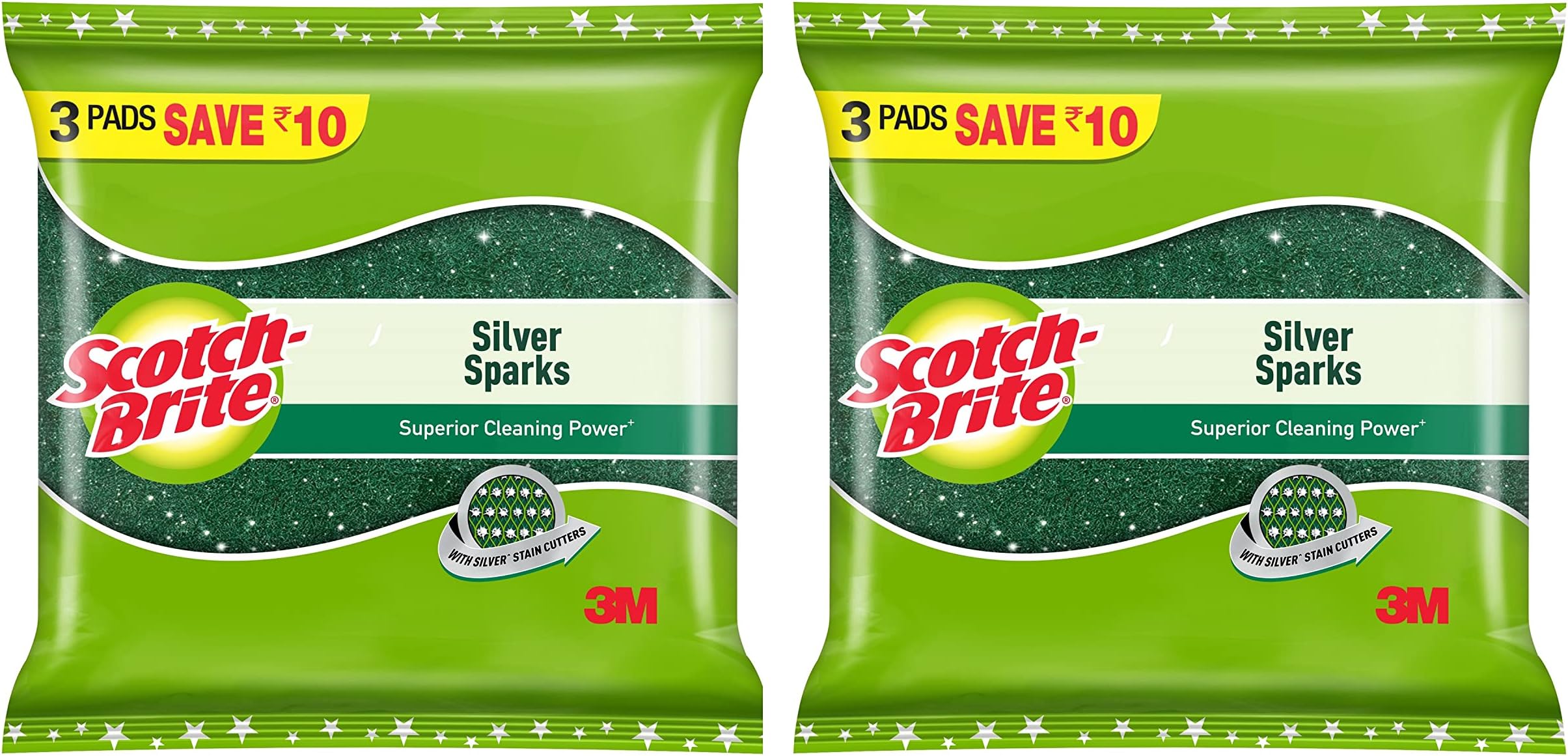 Scotch-brite Silver Sparks Scrub pad - Pack of 10 : Amazon.in: Home ...