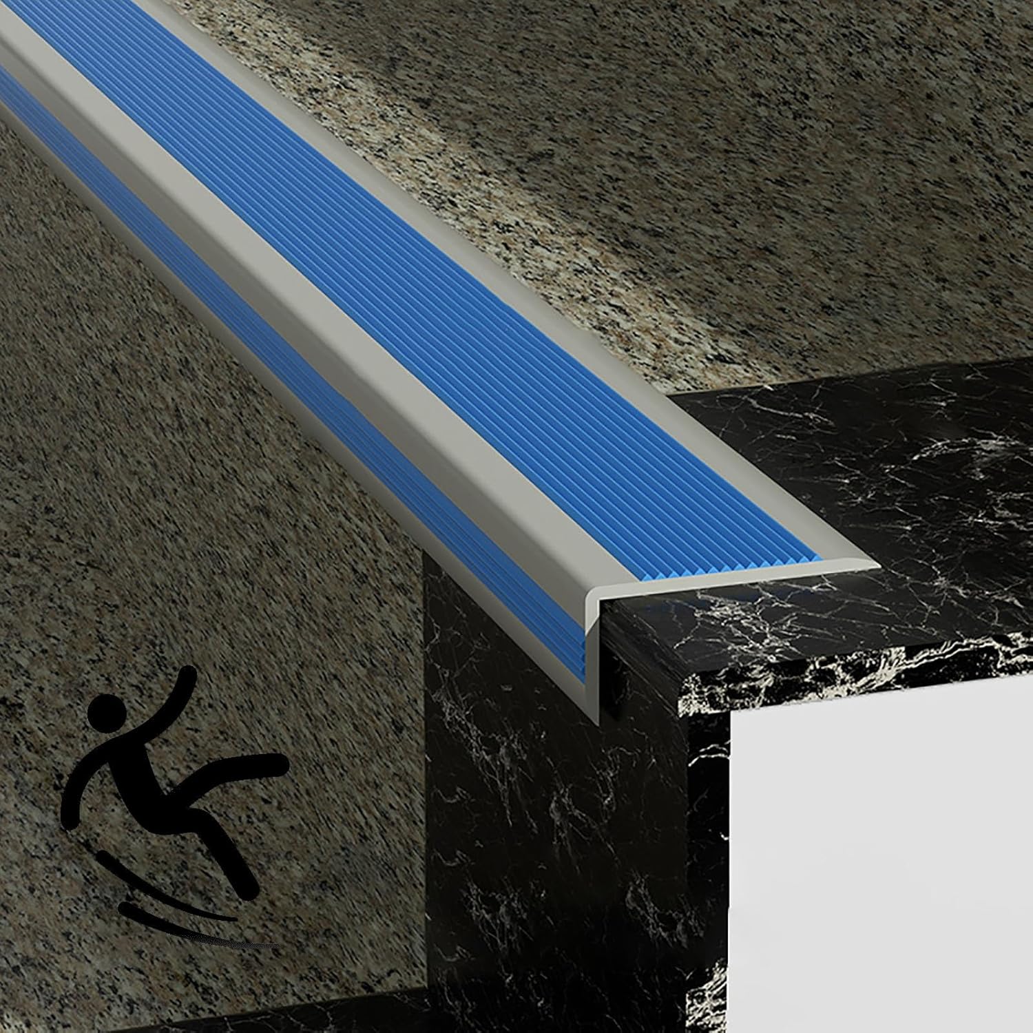 L type Stair Nosing Edge Anti Slip Traction Treads，PVC material Self ...