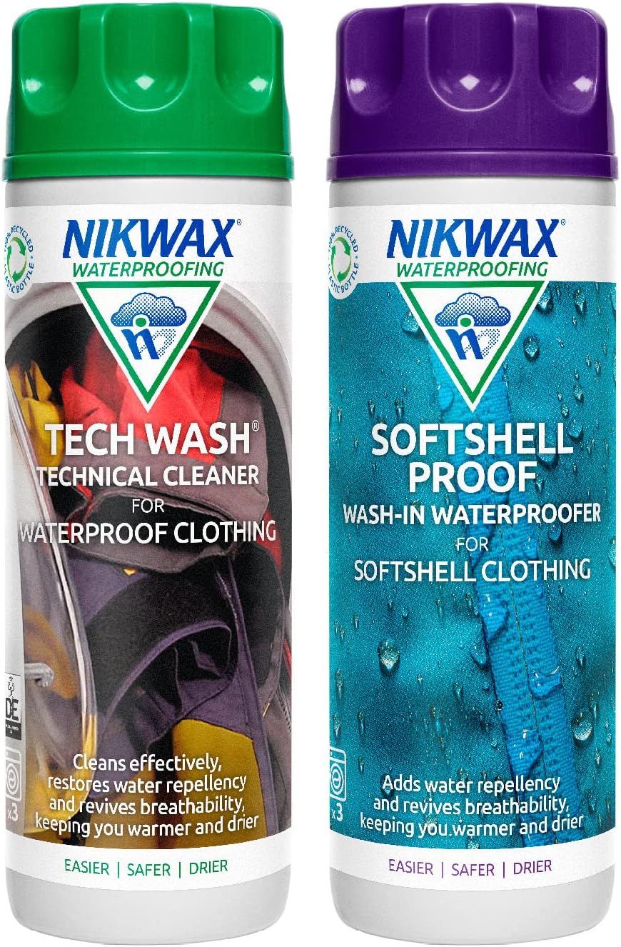 Nikwax Tech Wash/Softshell Proof Twin Pack Clean/Proof Value Pack ...