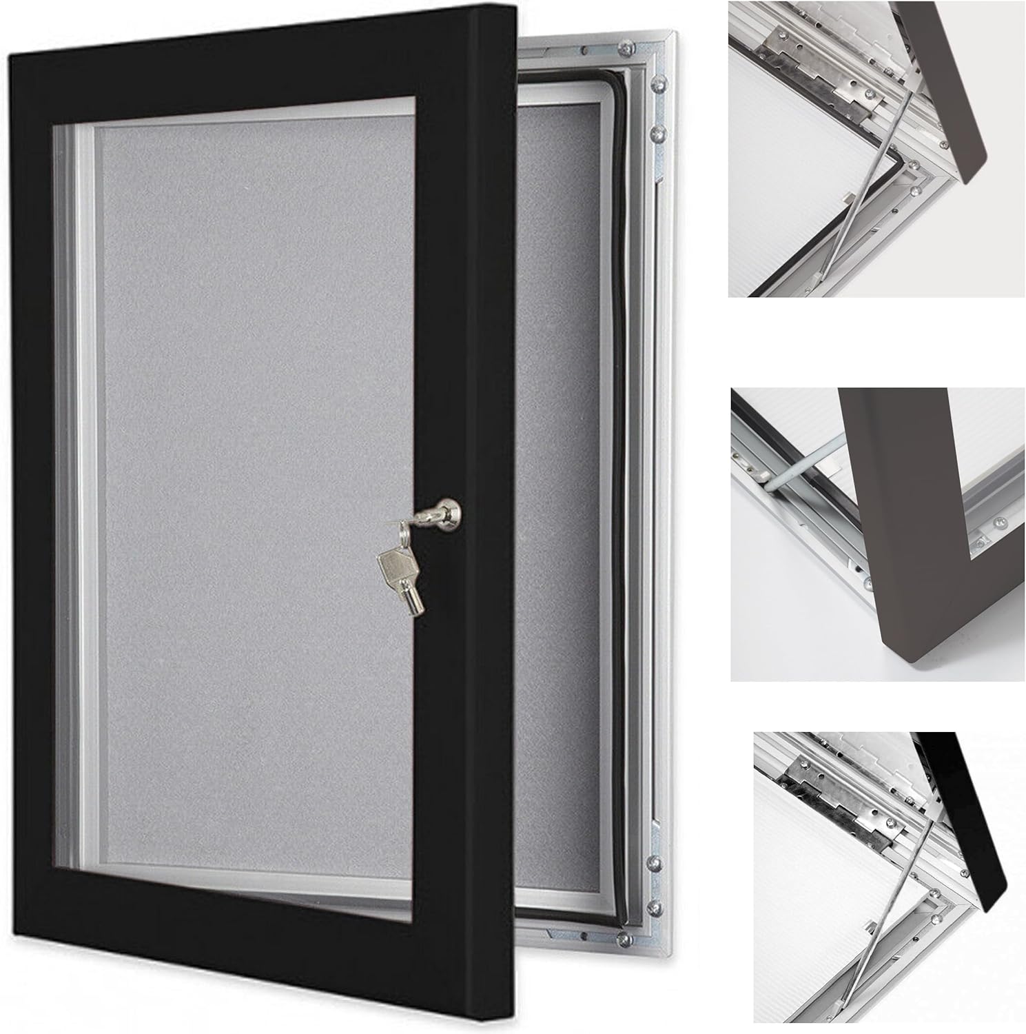 A4 Poster Case Notice Boards - Outdoor Lockable - Black Key Lockable ...